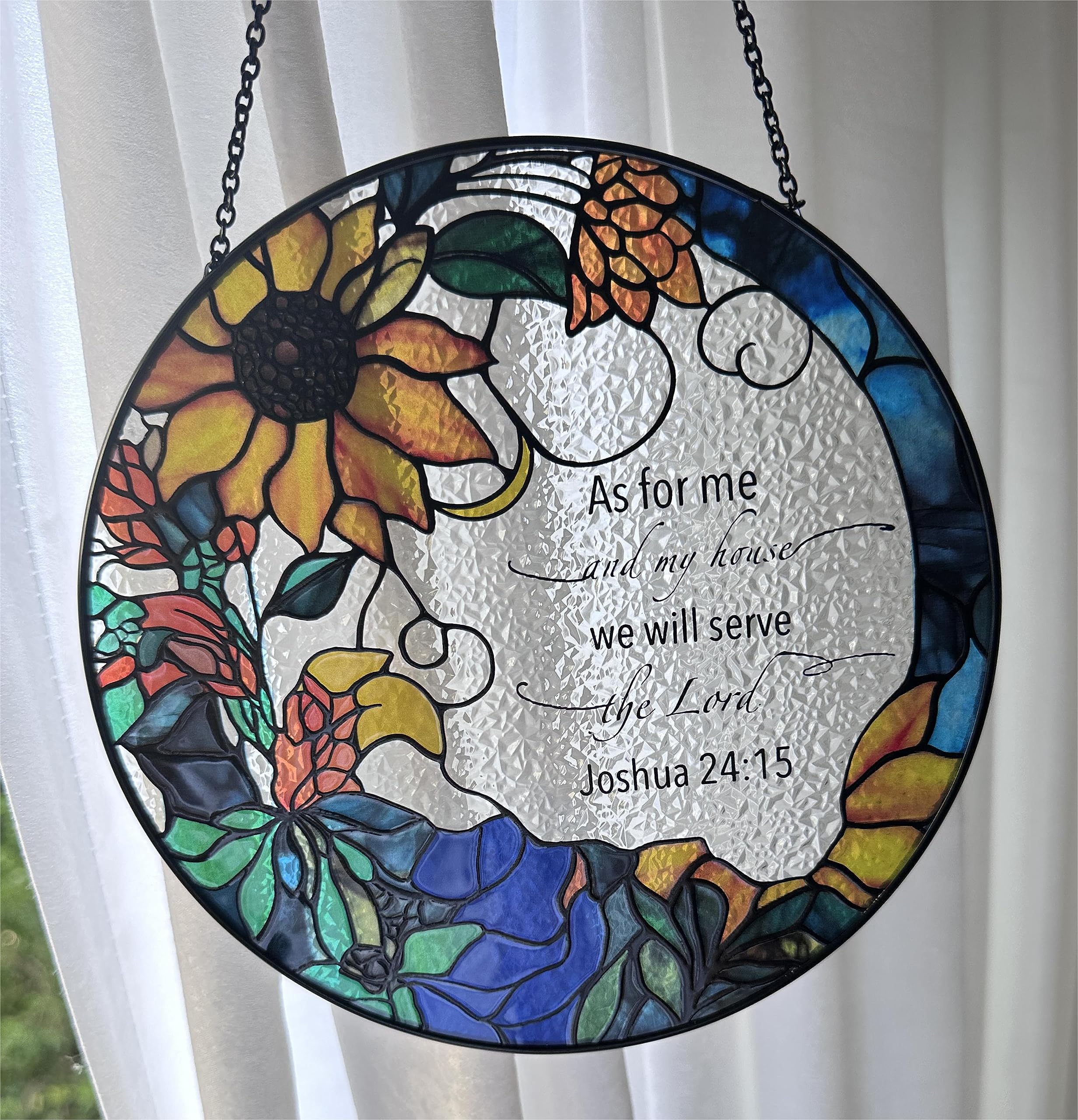 Snapklik.com : 7.8 The Lord Suncatcher Stained Glass - As For Me And My ...