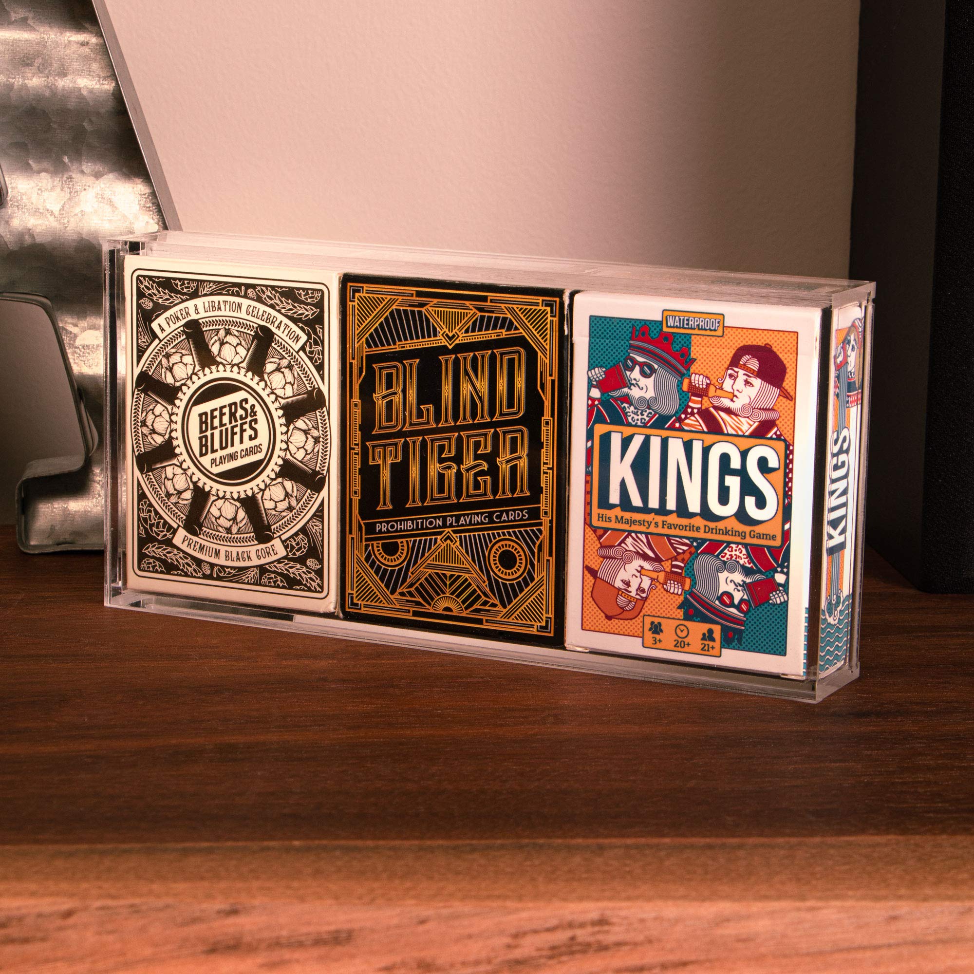 3 Deck Playing Card Display Case Clear Acrylic Playing Card Display 3 Deck Playing Card Display Case Clear Acrylic Playing Card Display