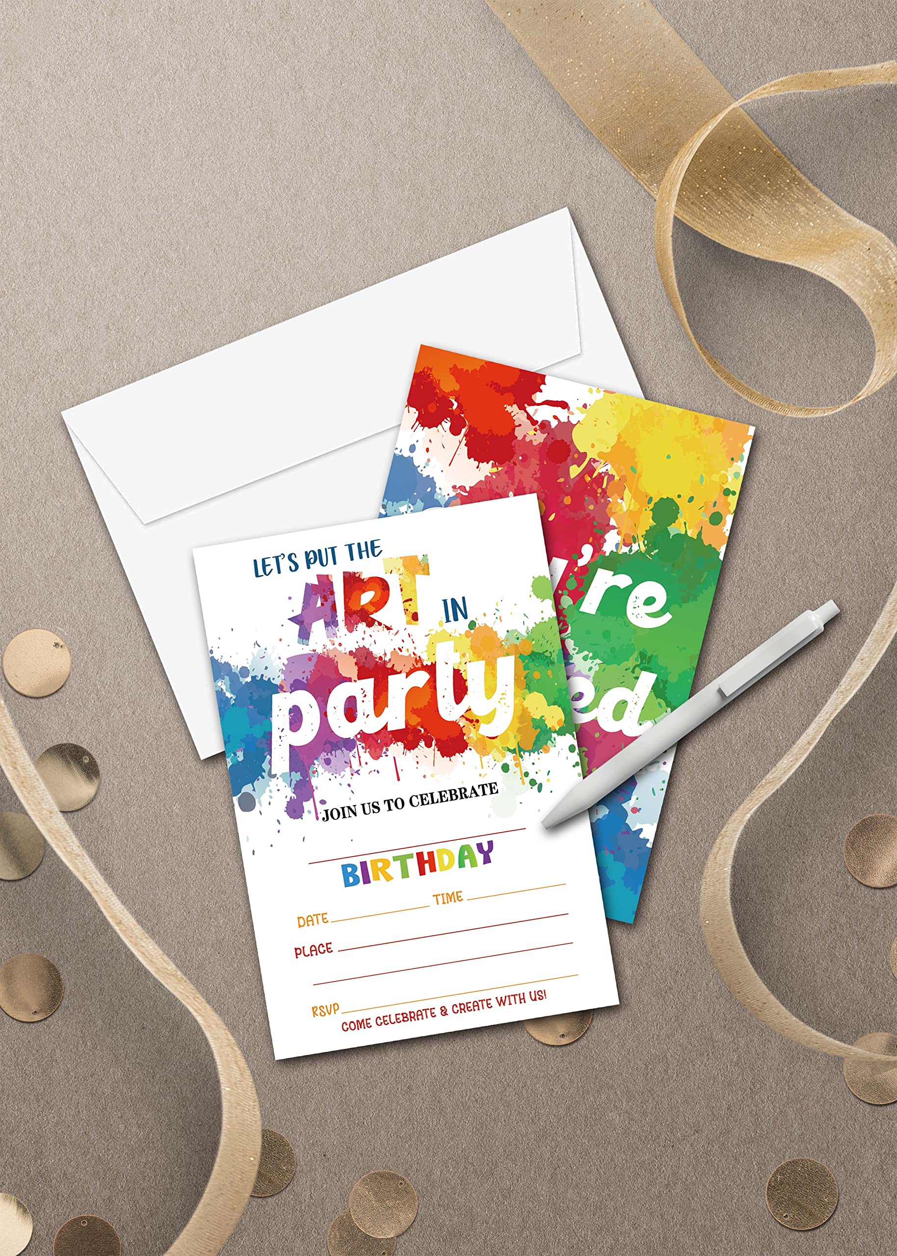 Paint Splatter Invitations Paint Splatter Invitation Art Birthday
