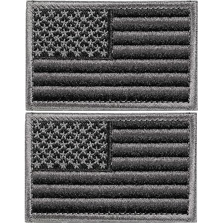 Amazon.com: 2 Pieces Tactical USA Flag Patch -Black & Gray- American ...
