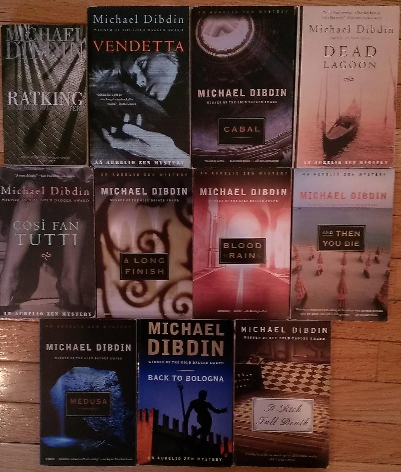 Michael Dibdin Aurelio Zen 10 1 book Set (Ratking, Vendetta, Cabal ...