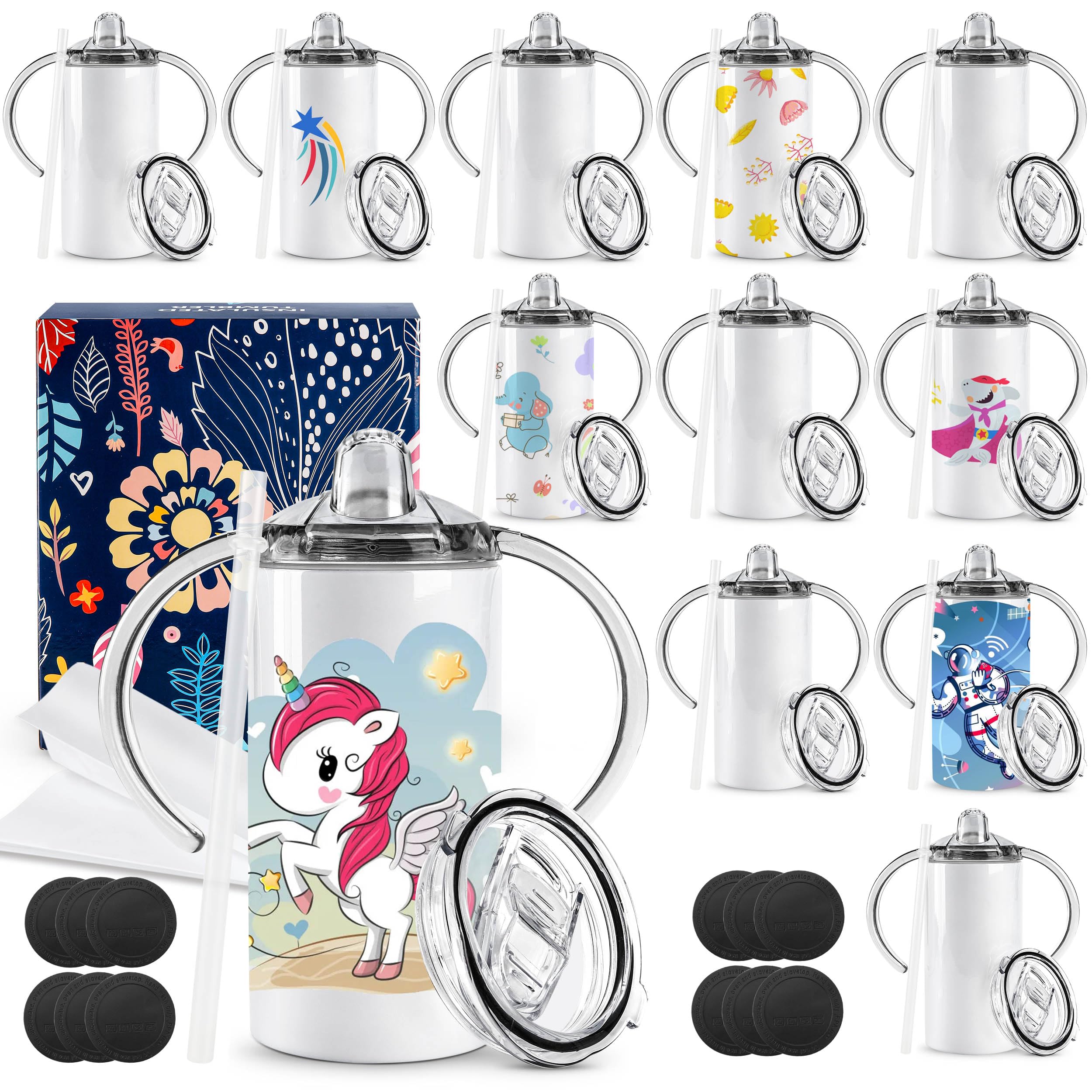 Snapklik.com : Joyclub 12 Pack Sublimation Sippy Cups Blanks For ...