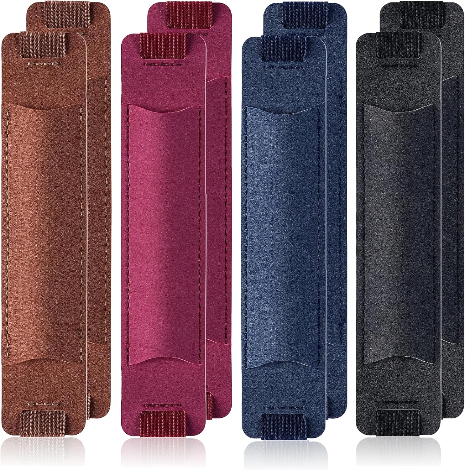 Amazon.com: 8 Pcs Adjustable Pencil Pouch Leather Elastic Notebook Band ...