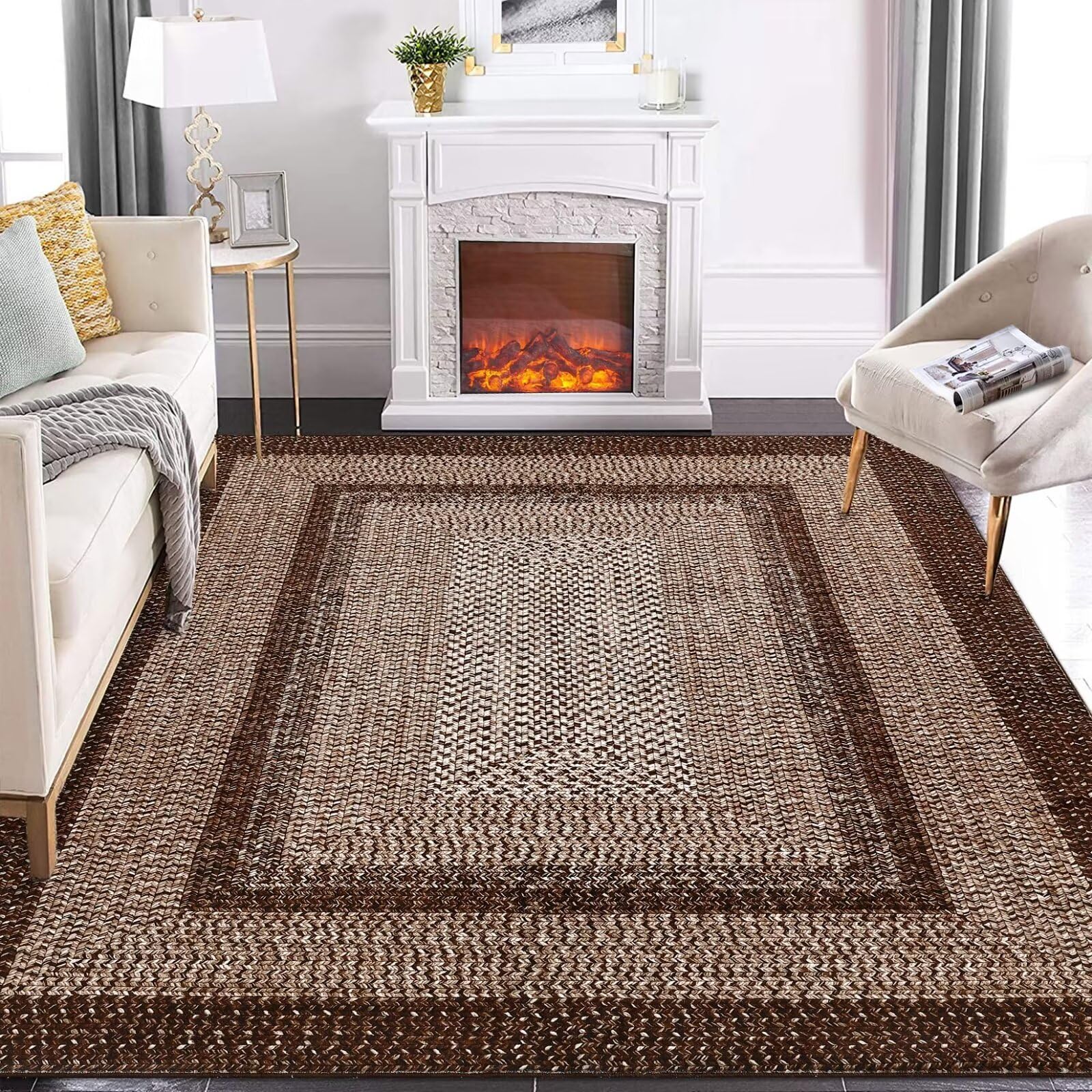 GAOMON Rugs for Living Room 8x10 Boho Printed Washable Rug Modern ...
