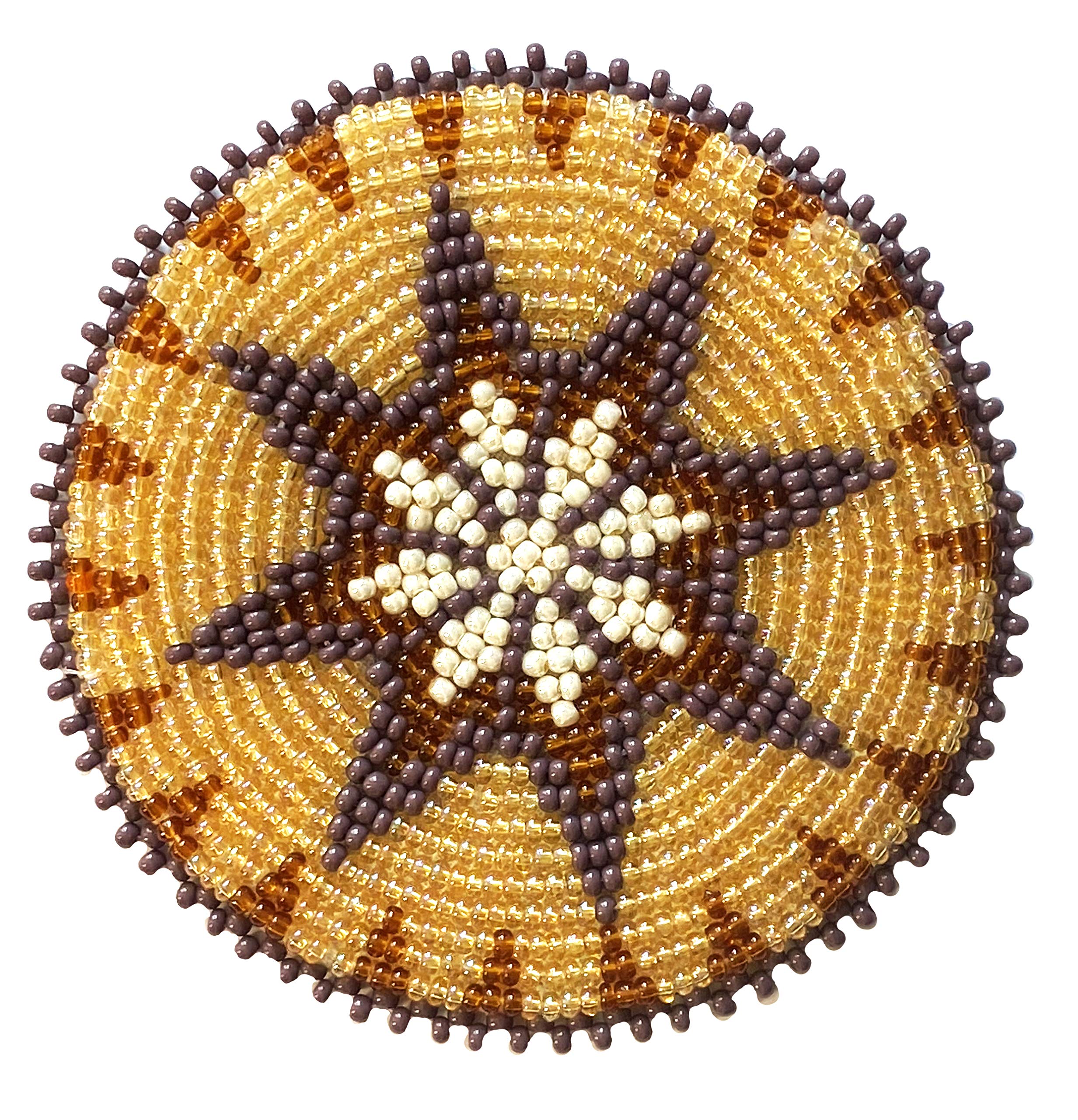Amazon.com: Seed Beads Beaded Rosette Medallion Patch Applique 2.5 inch ...