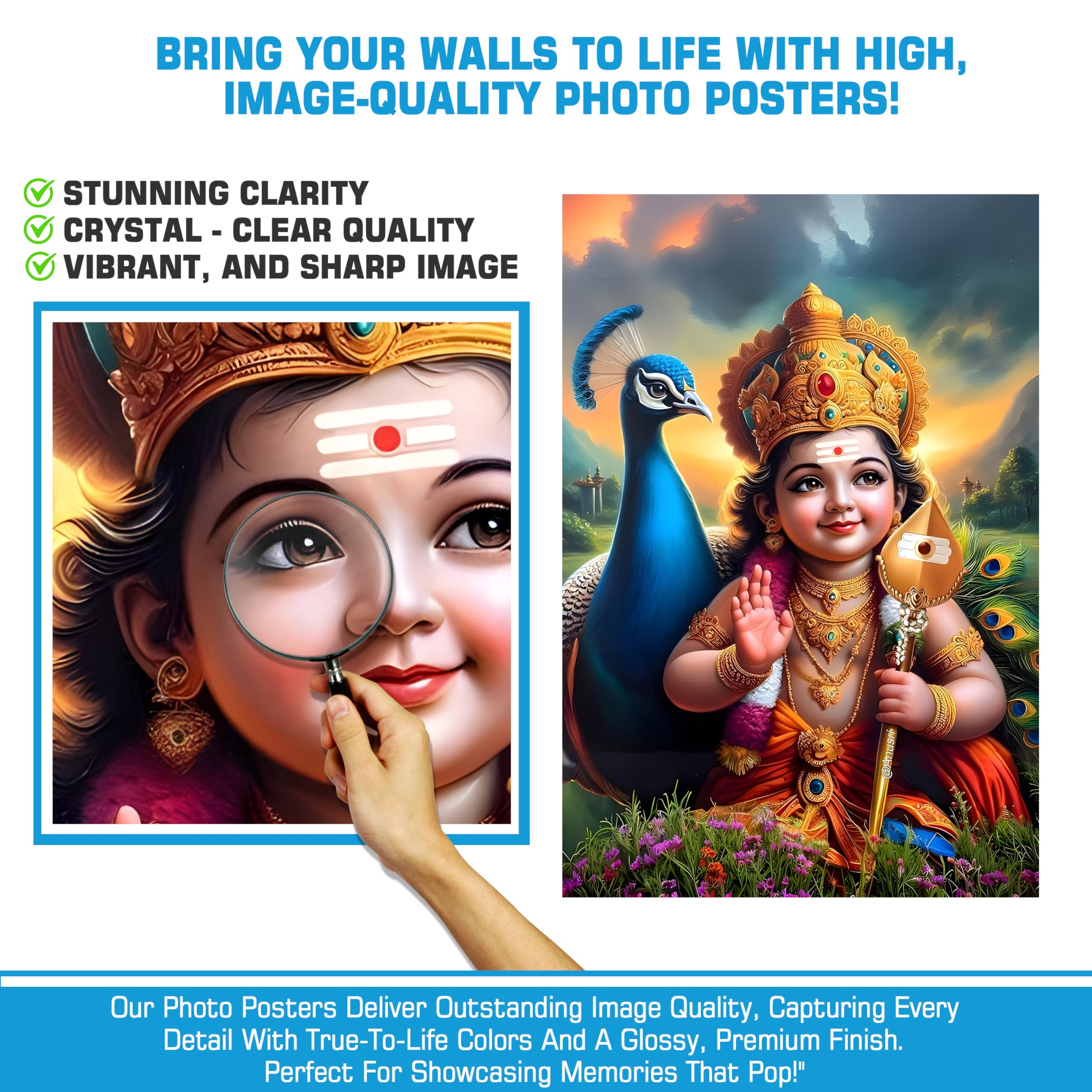 Roostaflag Lord Murugan Poster Cute Baby Murugan Poster Murugan Sticker ...