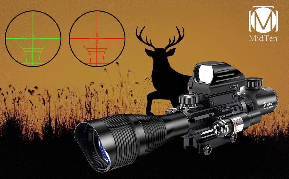 Watch 4-12X50 Tacticle Rifle scope Combo on Amazon Live