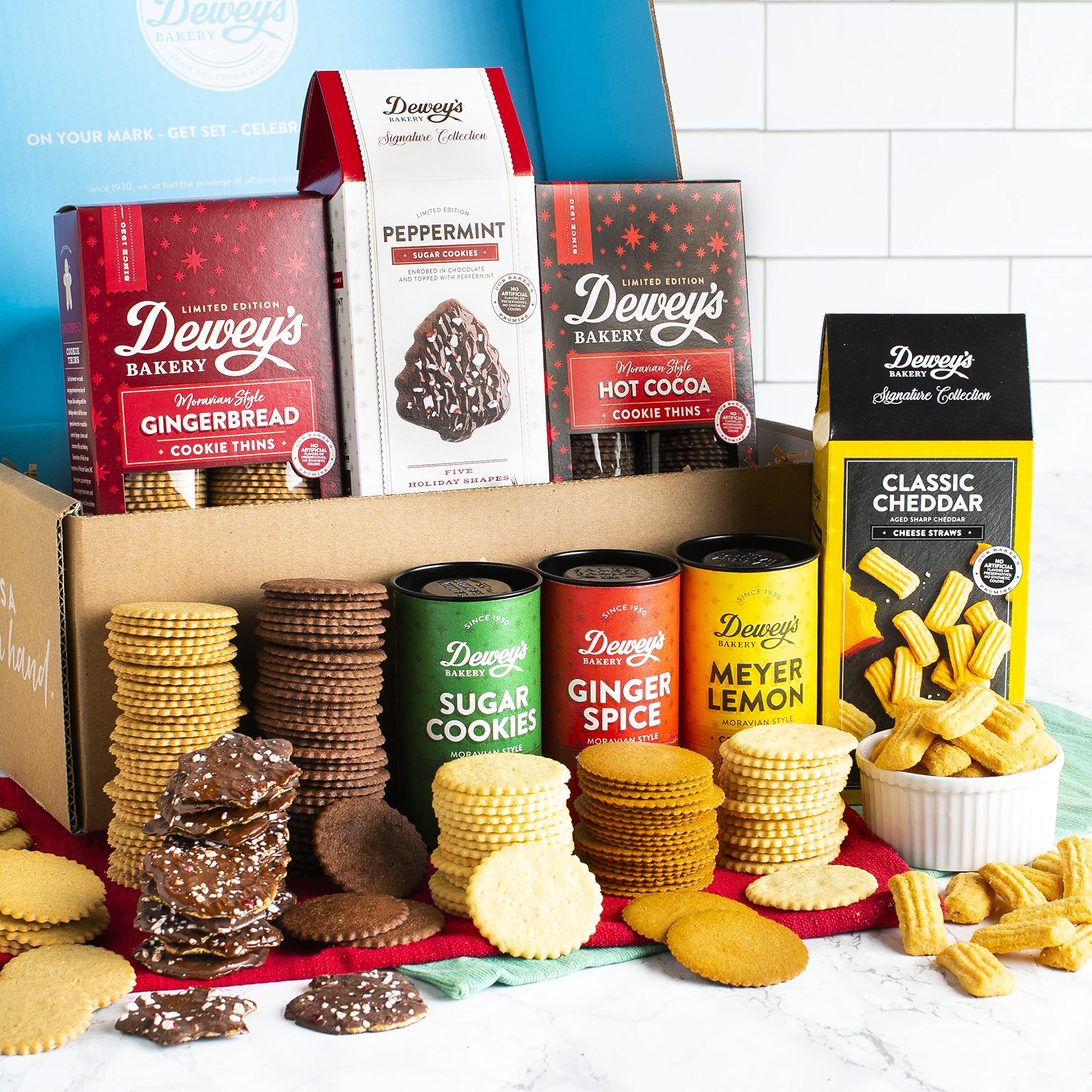 Buy Santa's Snacks Gift Basket by Dewey's Bakery | Moravia Cookies and ...