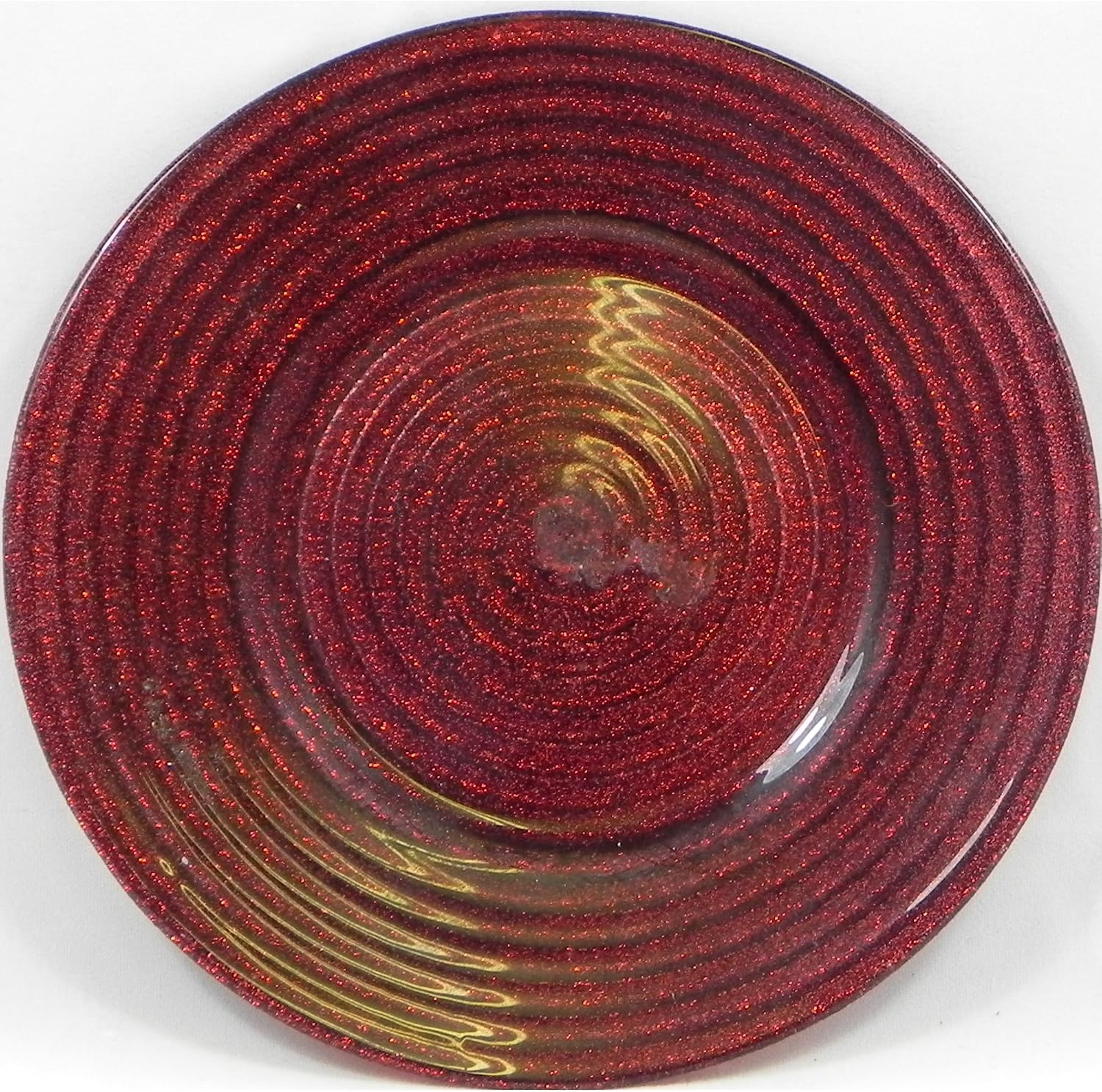 Landon Tyler 15 cm Glitter Swirl Candle Plate - Red : Amazon.co.uk ...