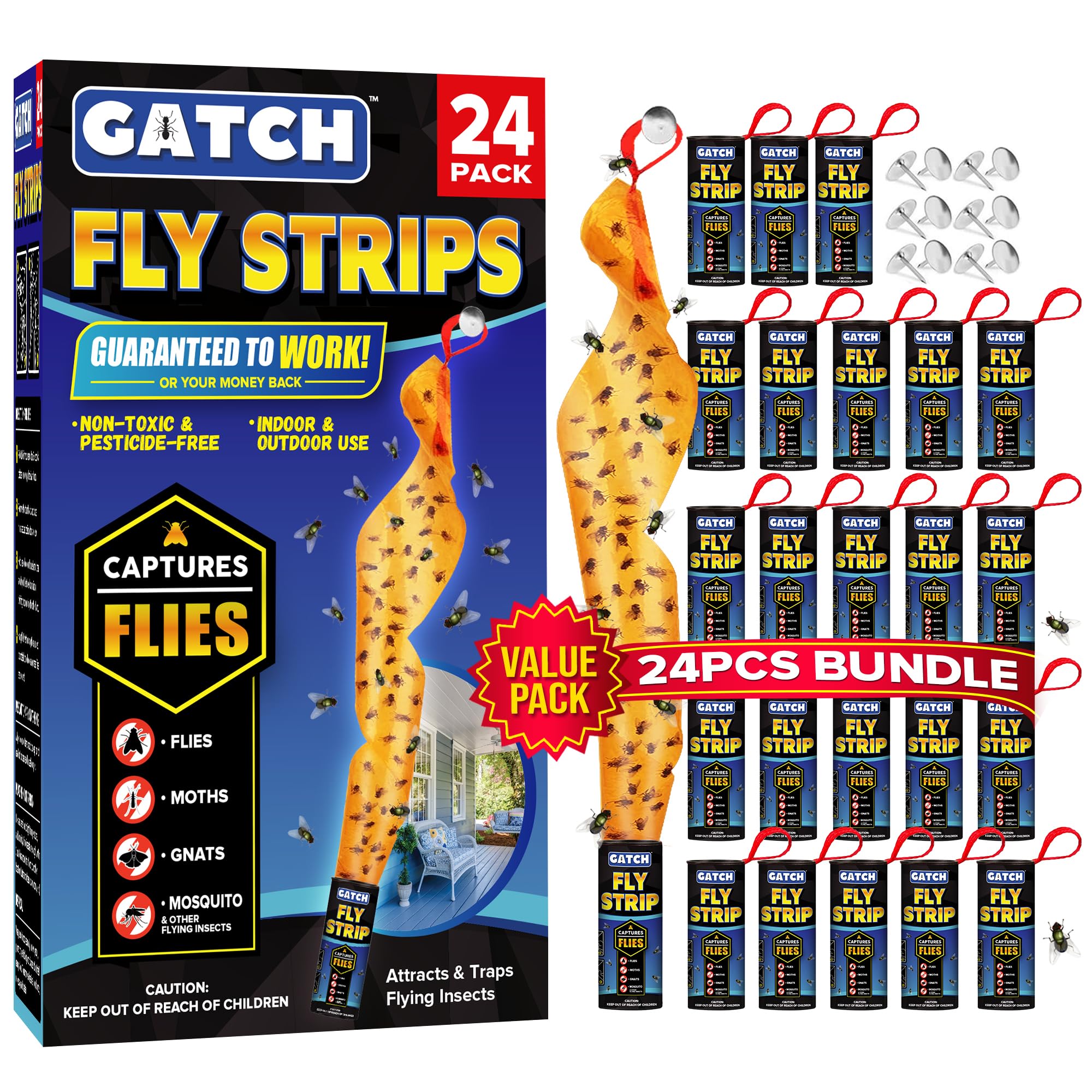 Amazon.com : Fly Trap Indoor Catcher for Flies Gnats (24 Pack), Fly ...