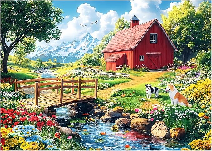 Amazon.com: Jeaiciro 100 Piece Puzzles for Kids Ages 4-6 & 8-10, Farm ...
