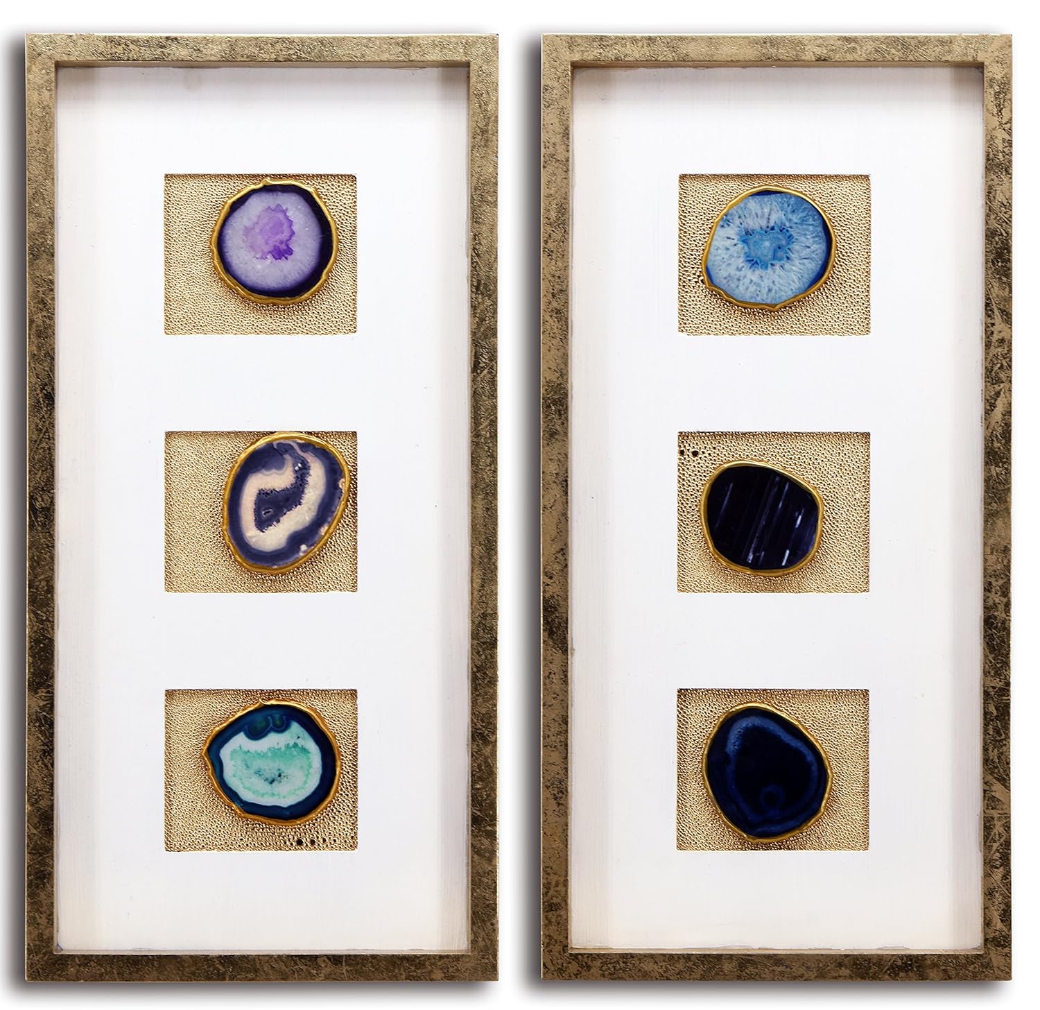 Empire Art Direct Polished Geodes Framed Wall Art - Sky, Obsidian ...