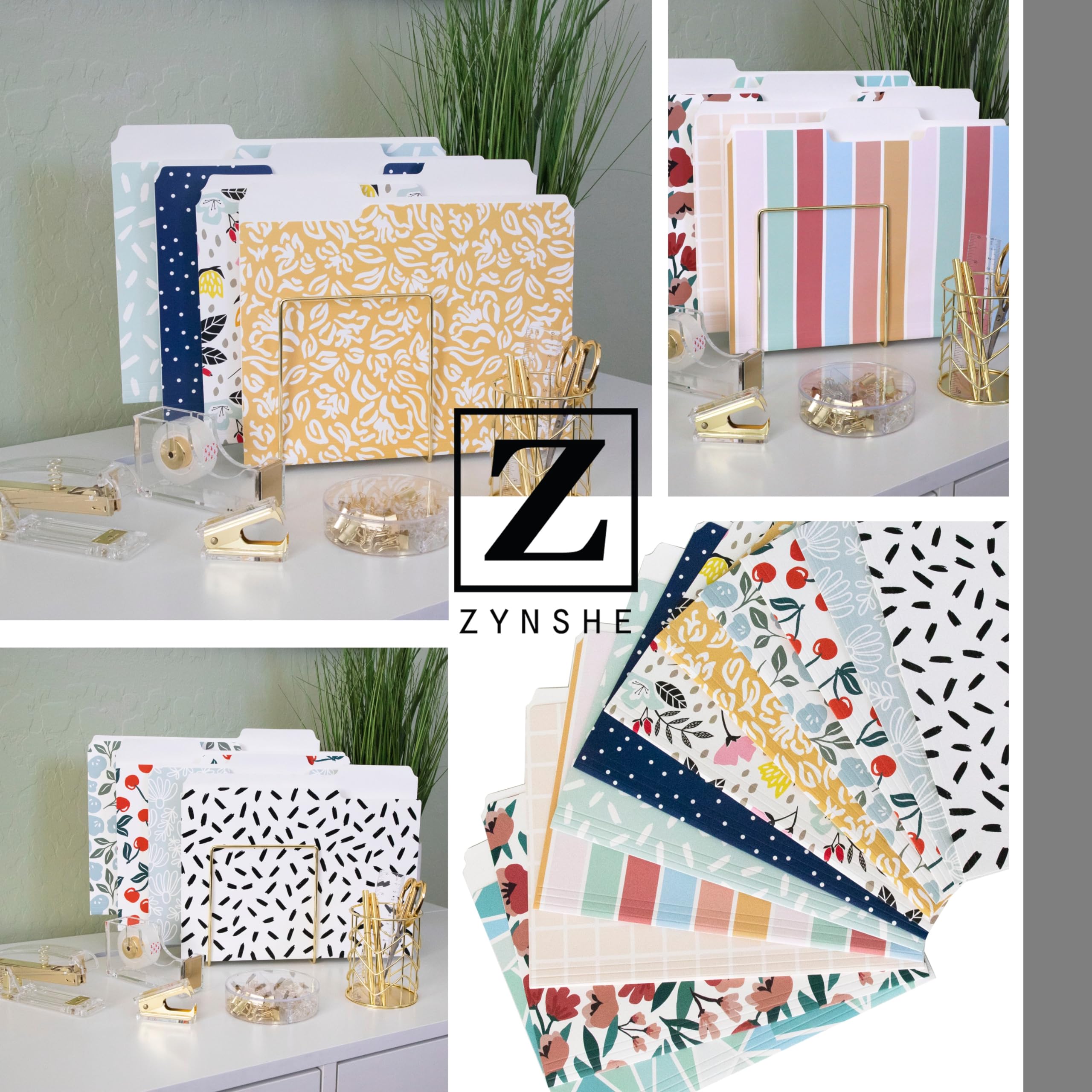 Boho Office Supplies 24 Pack Cute File Folders - Boho Design 3-Tab ...