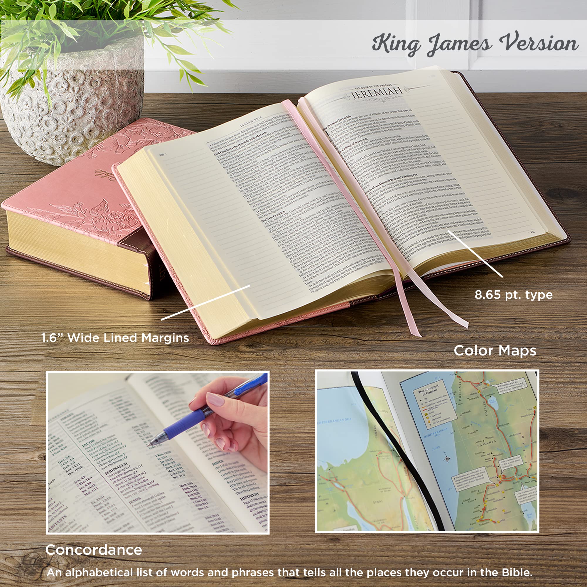 Snapklik.com : KJV Holy Bible, Note-taking Bible, Faux Leather Hardcover
