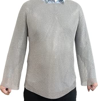 Amazon.com: Chainmail Shirt Long Sleeves Stainless Steel Butted Chain ...