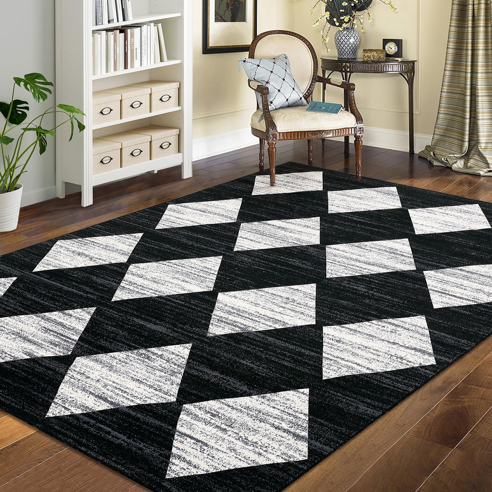 GAOMON Washable Rugs 8x10 Rug for Living Room Distressed Geometric Area ...