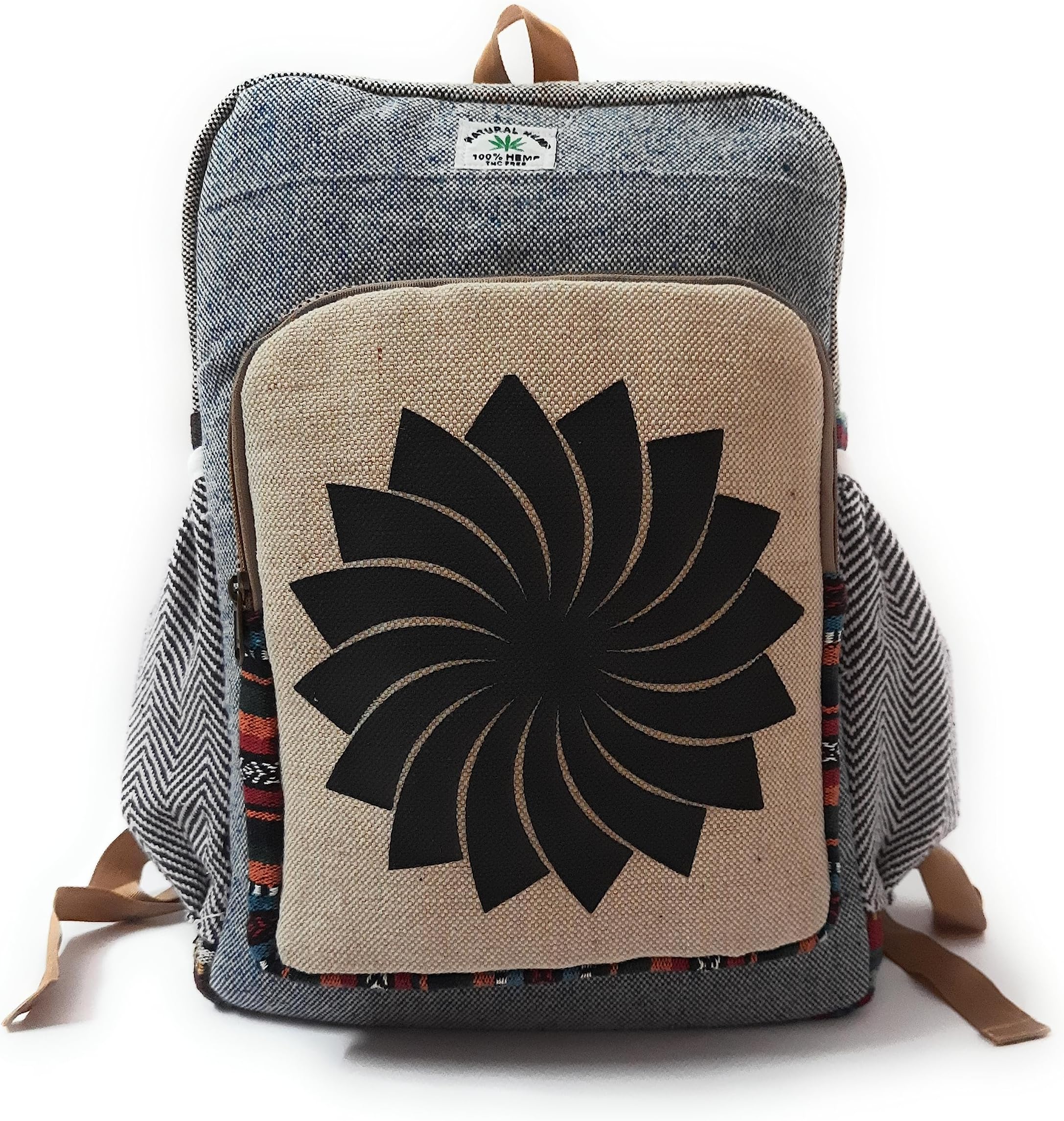 Nepal Hemp House Pure Hemp Natural Color Handmade Nepal Backpack with ...