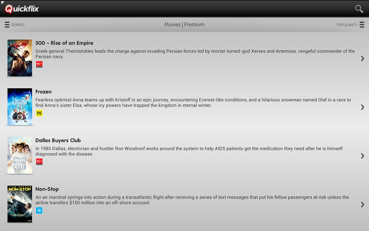 Quickflix - App on Amazon Appstore