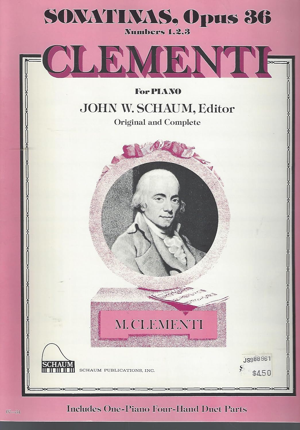 Sonatinas, Opus 36 for Piano Numbers 1, 2. 3 Orginal and Complete): M ...