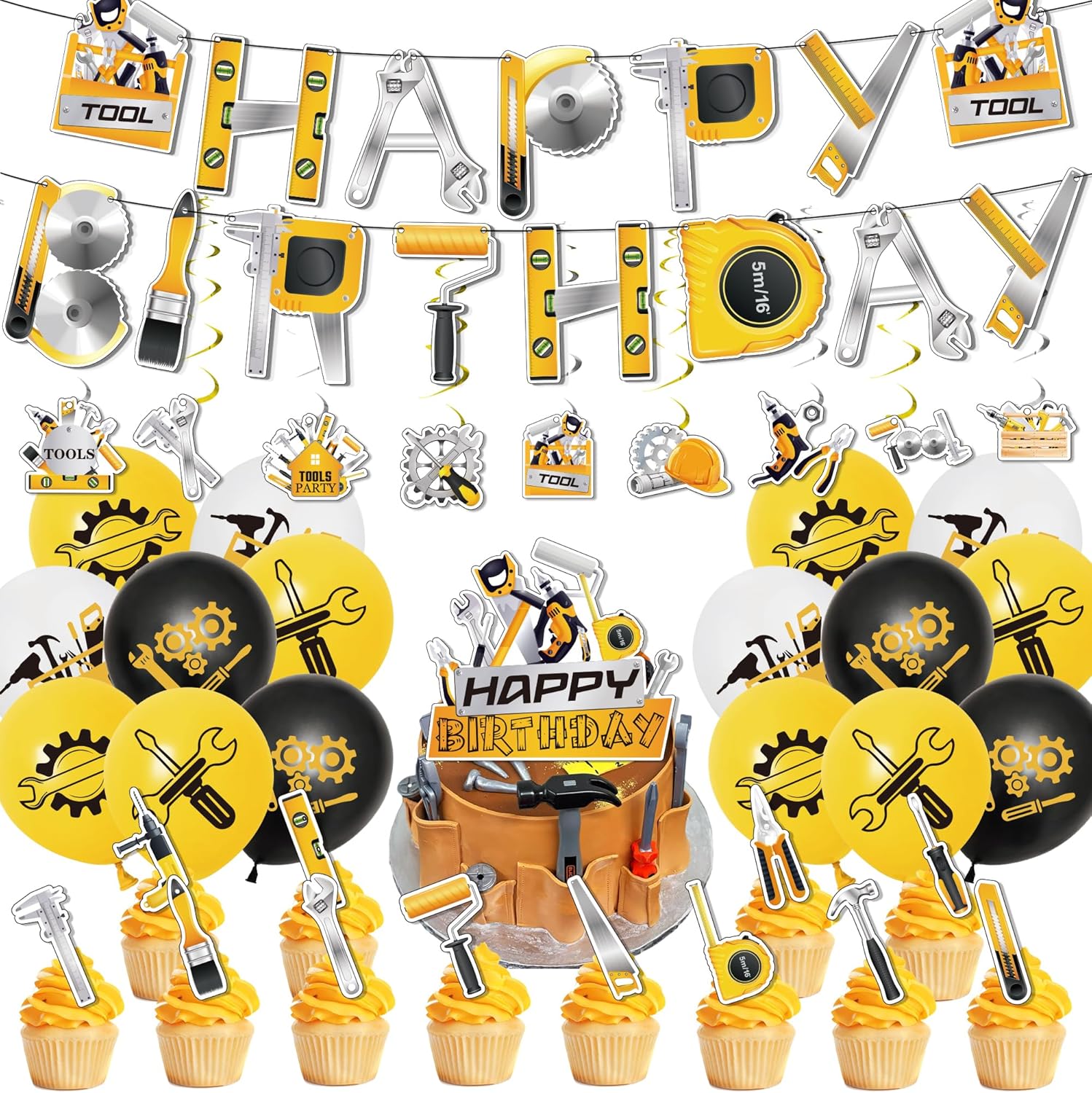 Amazon.com: Tools Party Decorations Tools Birthday Party Supplies ...