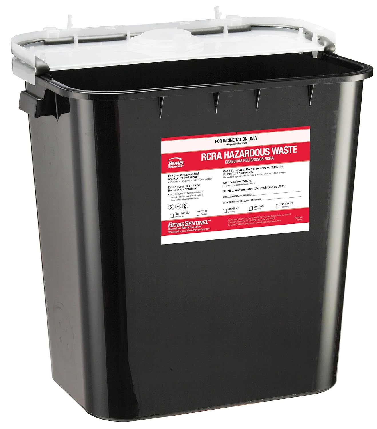 Bemis Healthcare 5008070-10 8 gal RCRA Hazardous Chemical Waste ...