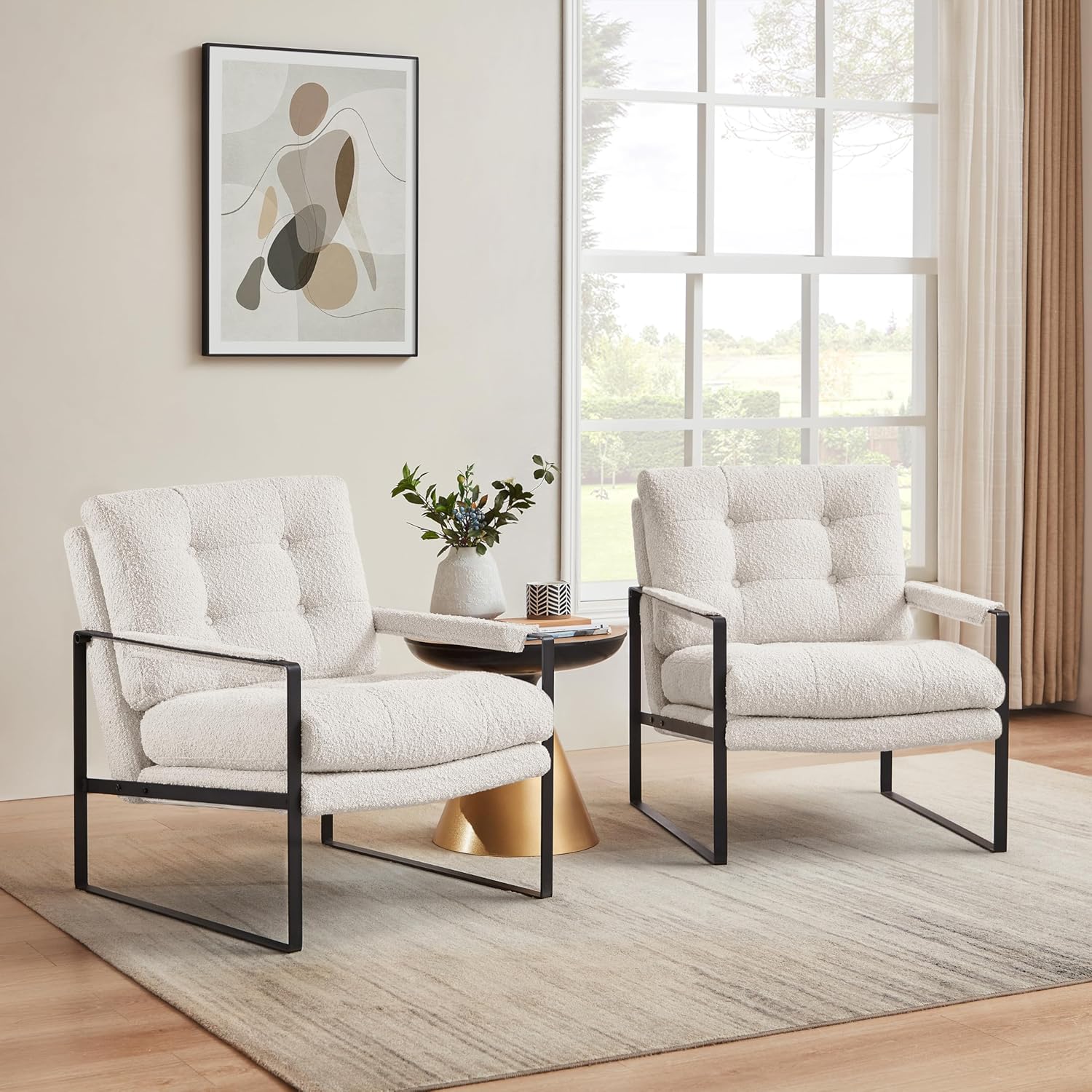 Amazon.com: Art Leon Accent Chairs Set of 2 - Mid Century Modern ...