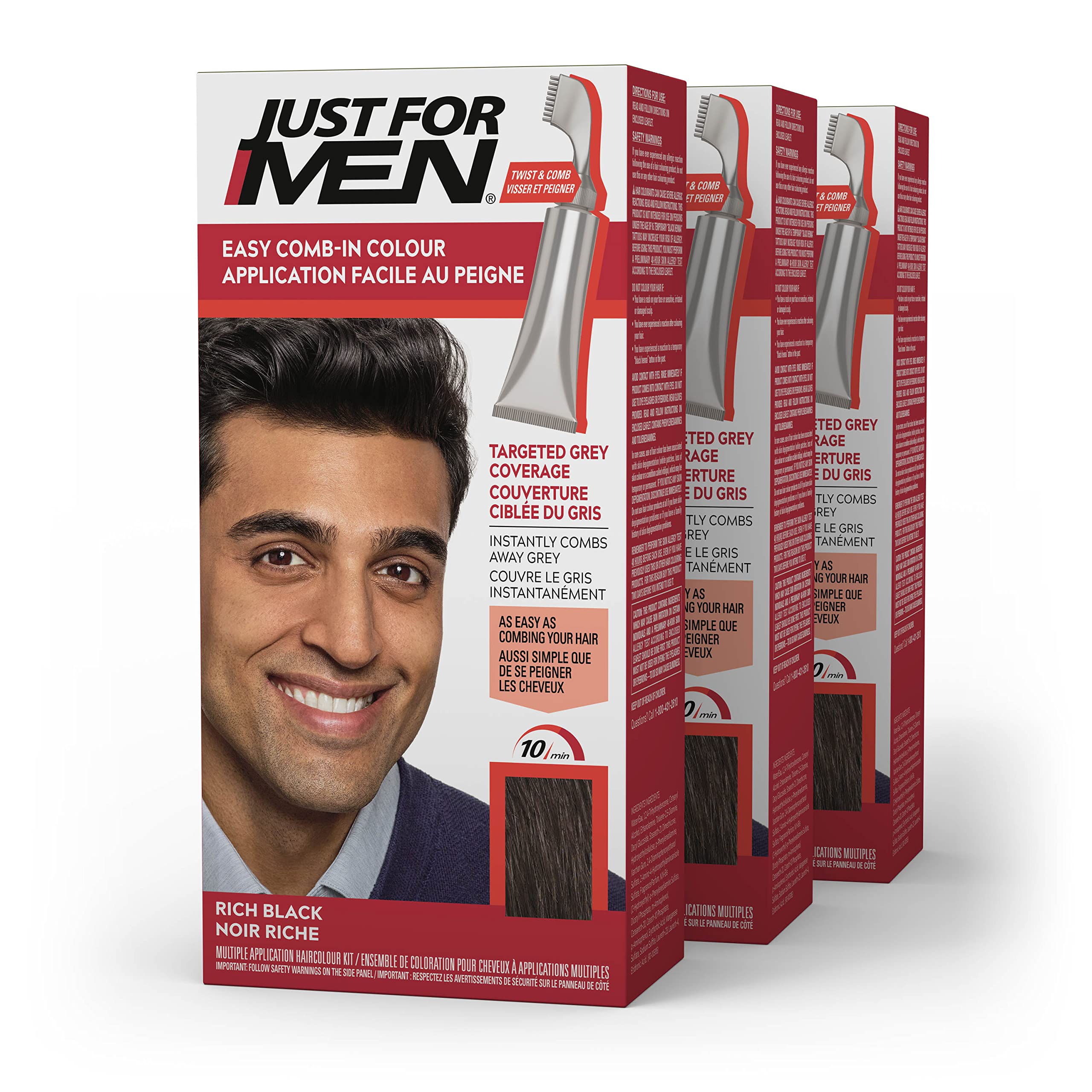 Just For Men Easy Comb-In Color Mens Hair Dye, Easy No Mix Application ...