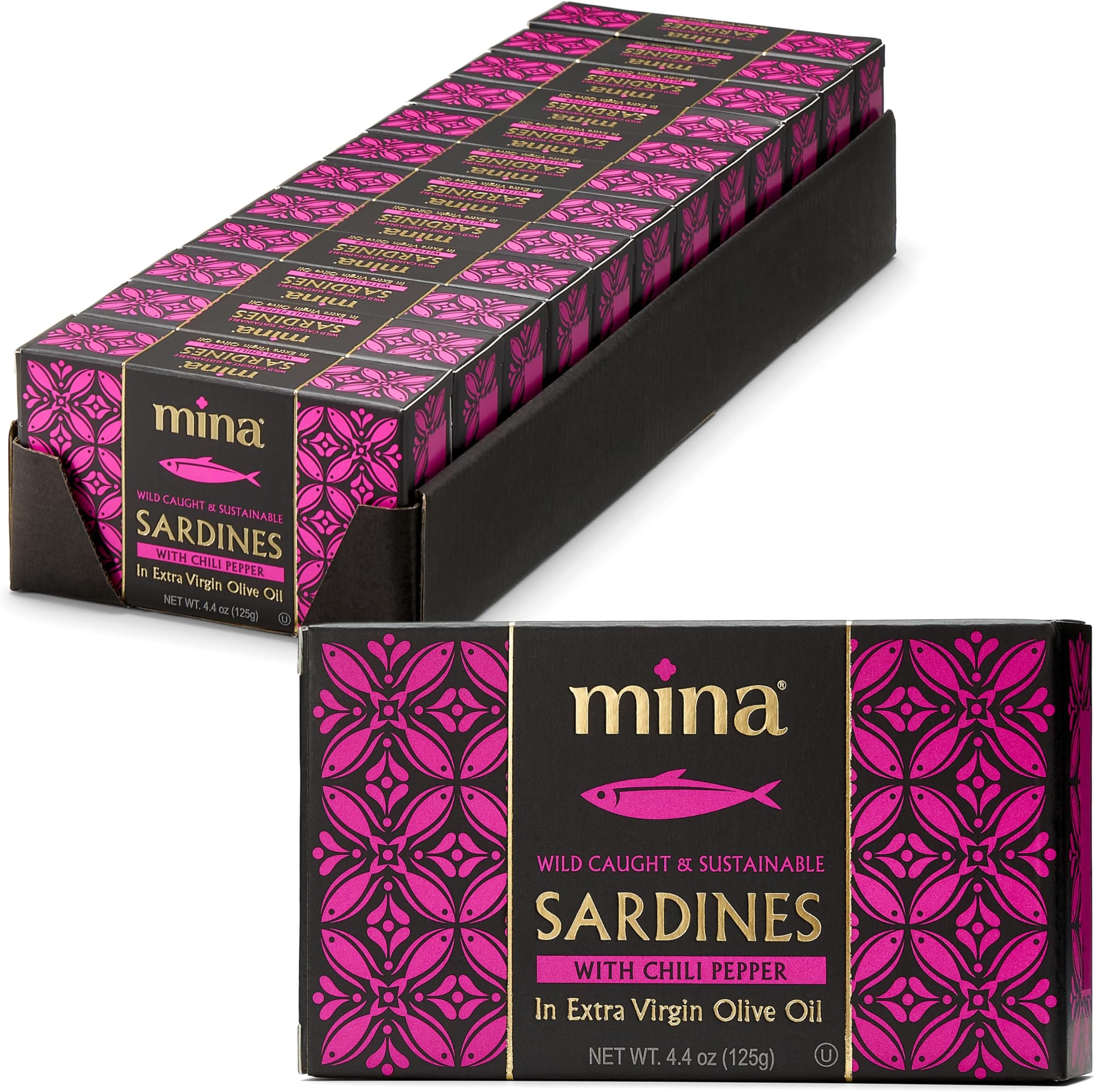 Amazon.com: Mina Sardines in Extra Virgin Olive Oil with Chili Pepper, 4.4 oz (Pack of 12 ...