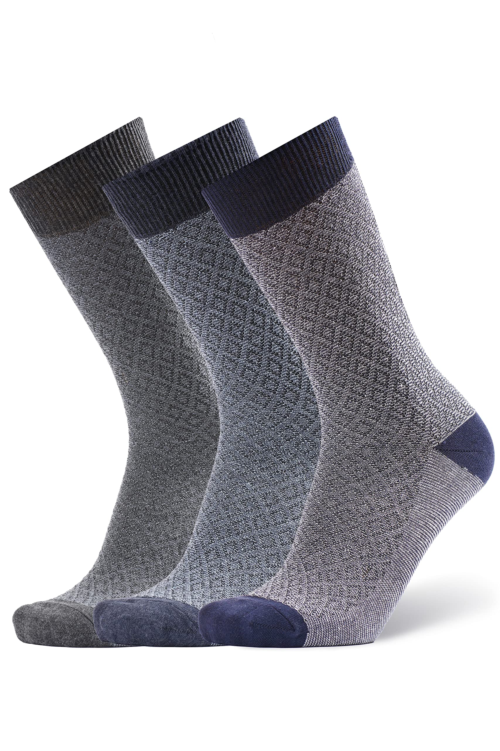 ANCHOR Men's Regular/Mid-Calf/Crew Length Double Knitted Cotton Socks, Office/Formal/Business ...