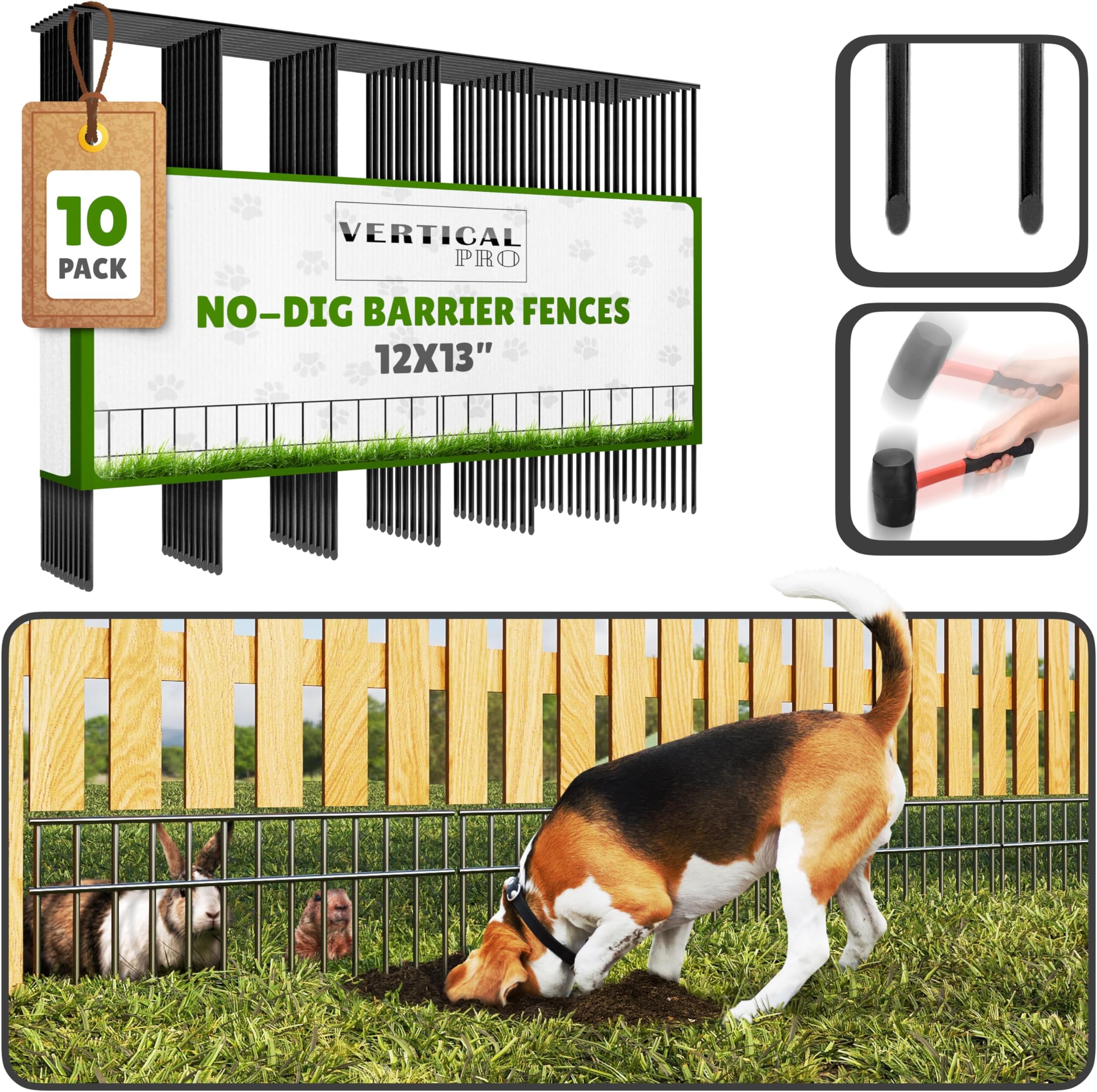 Amazon.com : 10 Pack No Dig Animal Barrier Fence 12"x13" - Underground ...
