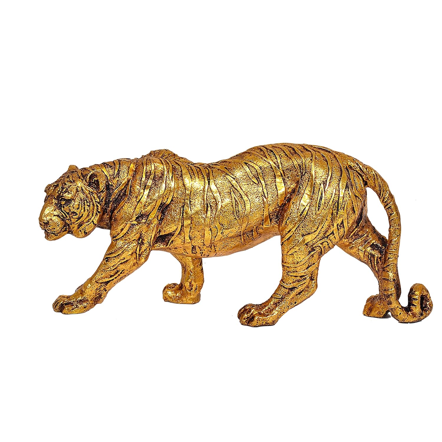 AONA Resin Tiger Statue Walking Tiger Antique and Home Décor, Height 6. ...