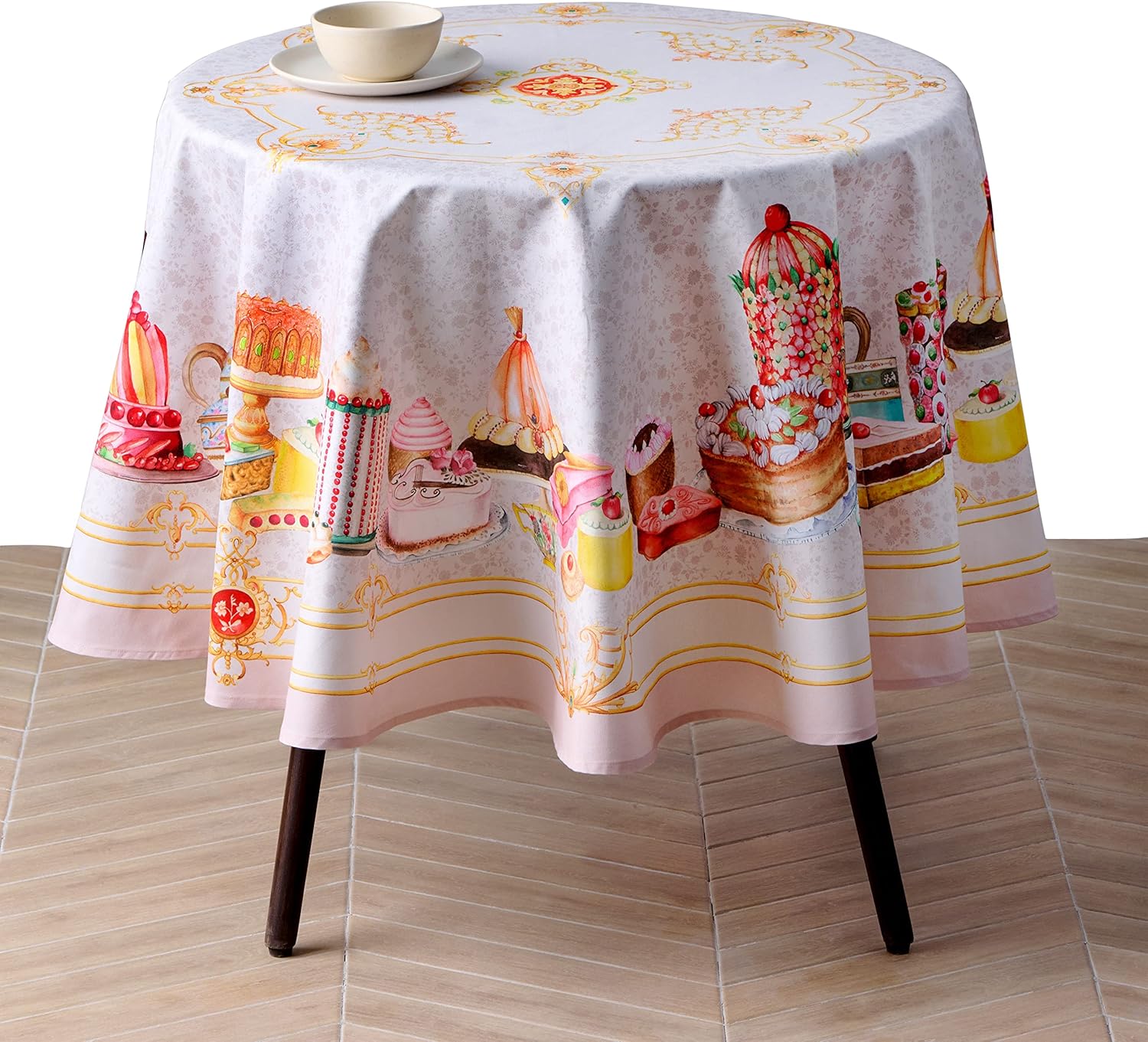 Amazon.com: Maison d' Hermine 100% Cotton Table Cover - 70" Diameter ...