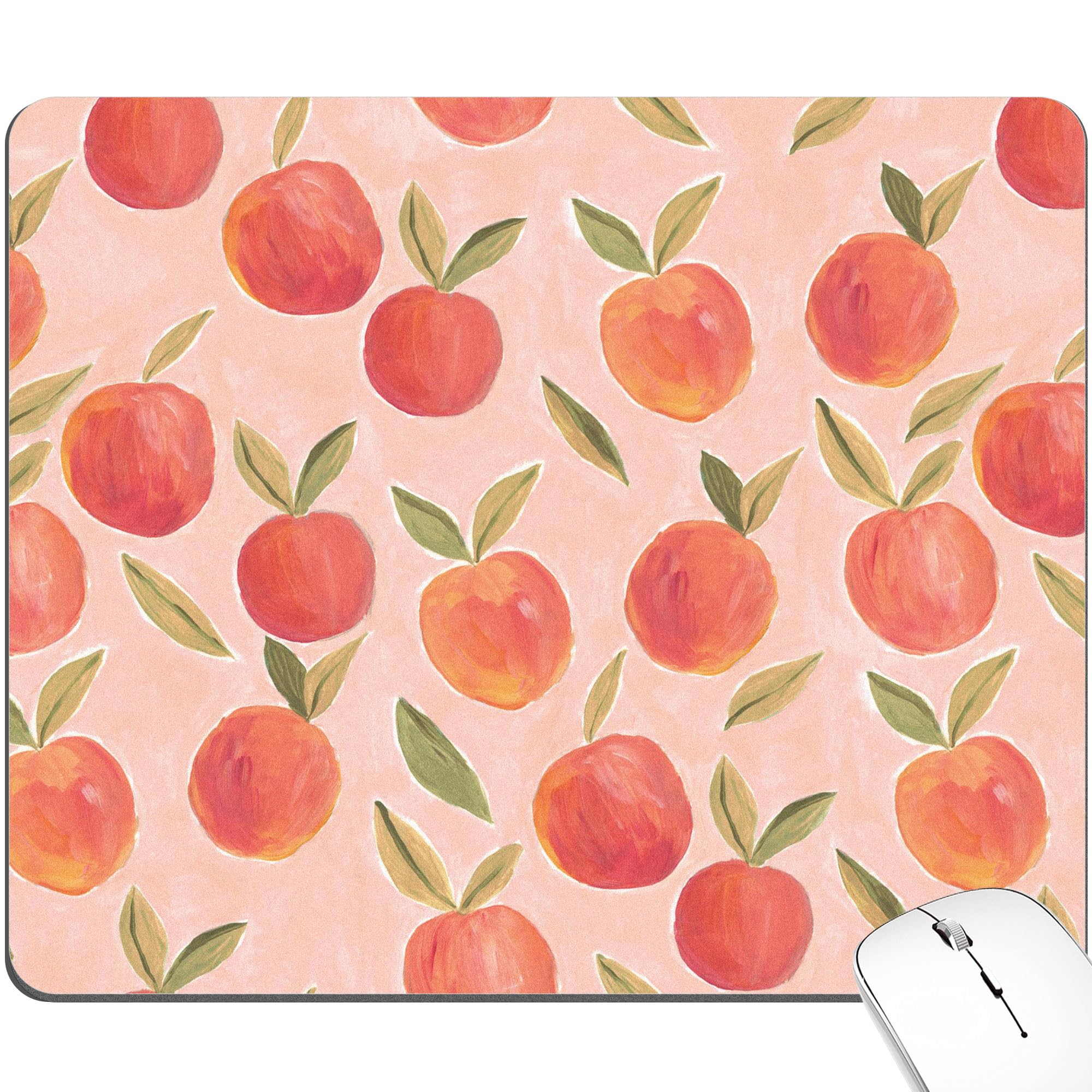 Amazon.com: Peach Pink Mouse Pad Cute Bright Fruit Design Mousepad for ...