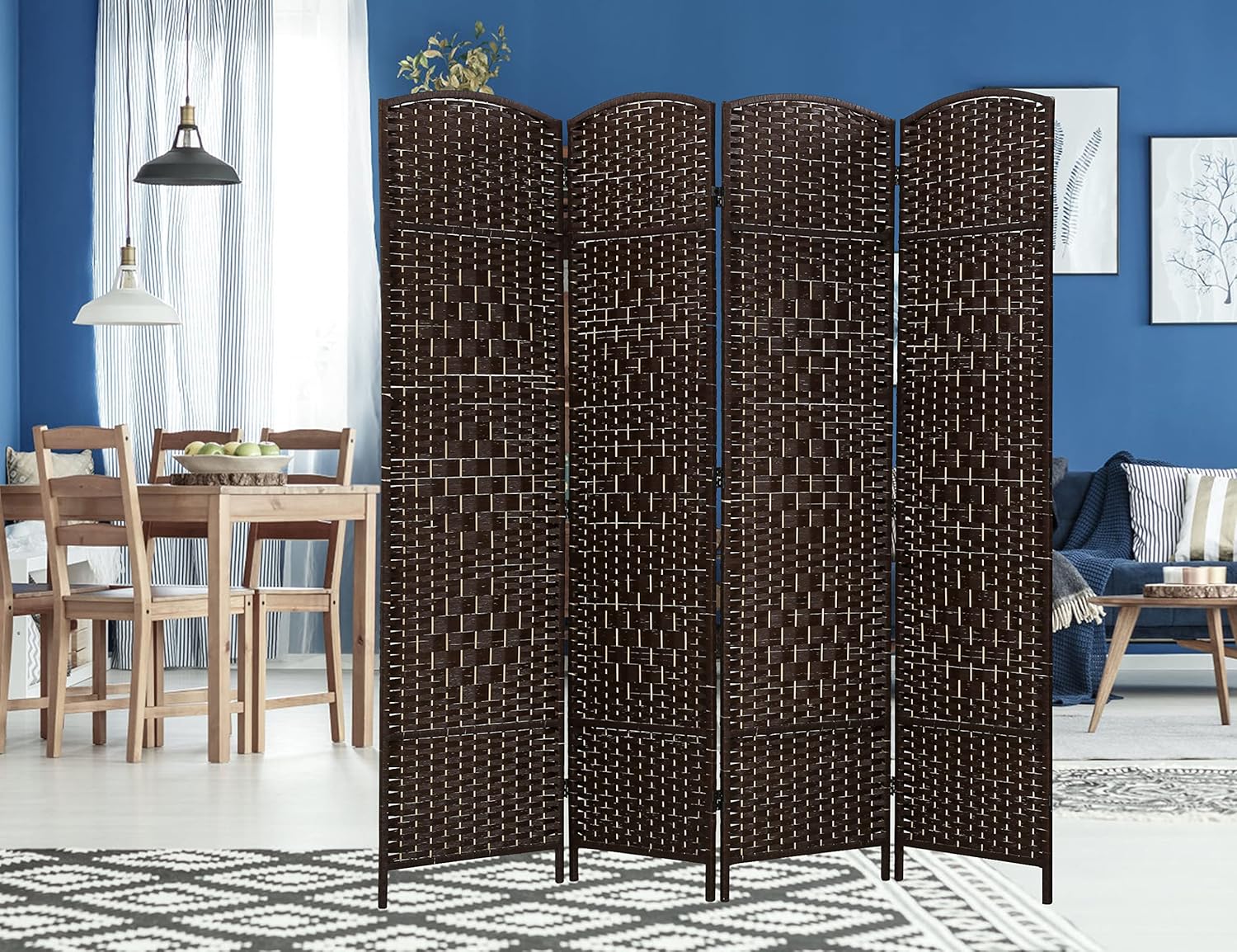 Amazon.com - Room Divider 6 Ft Folding Wall Divider with Diamond Woven ...
