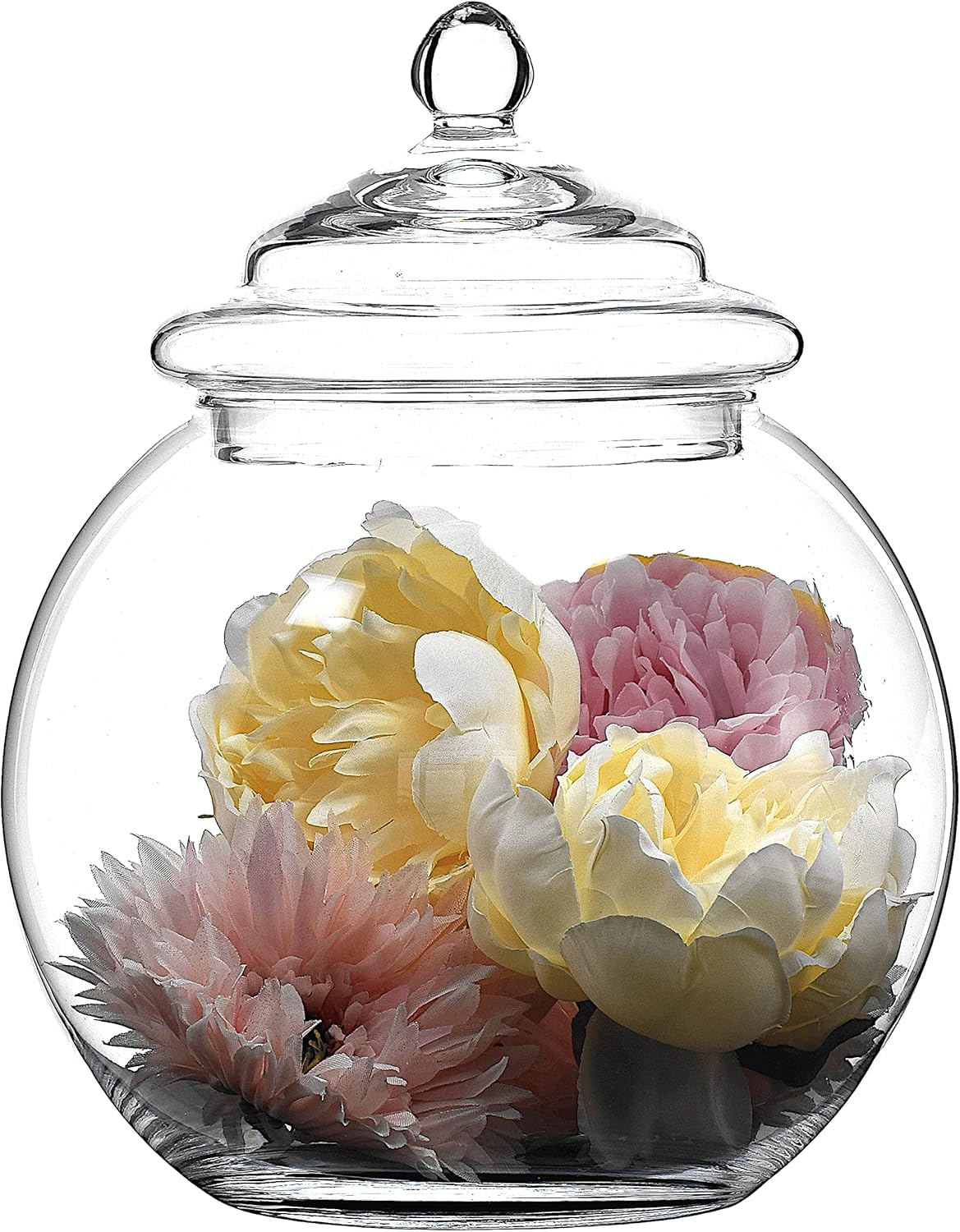 SOLAVIA Glass Bread Bin Bonbon Jar Flower Vase H26cm D12cm Storage ...