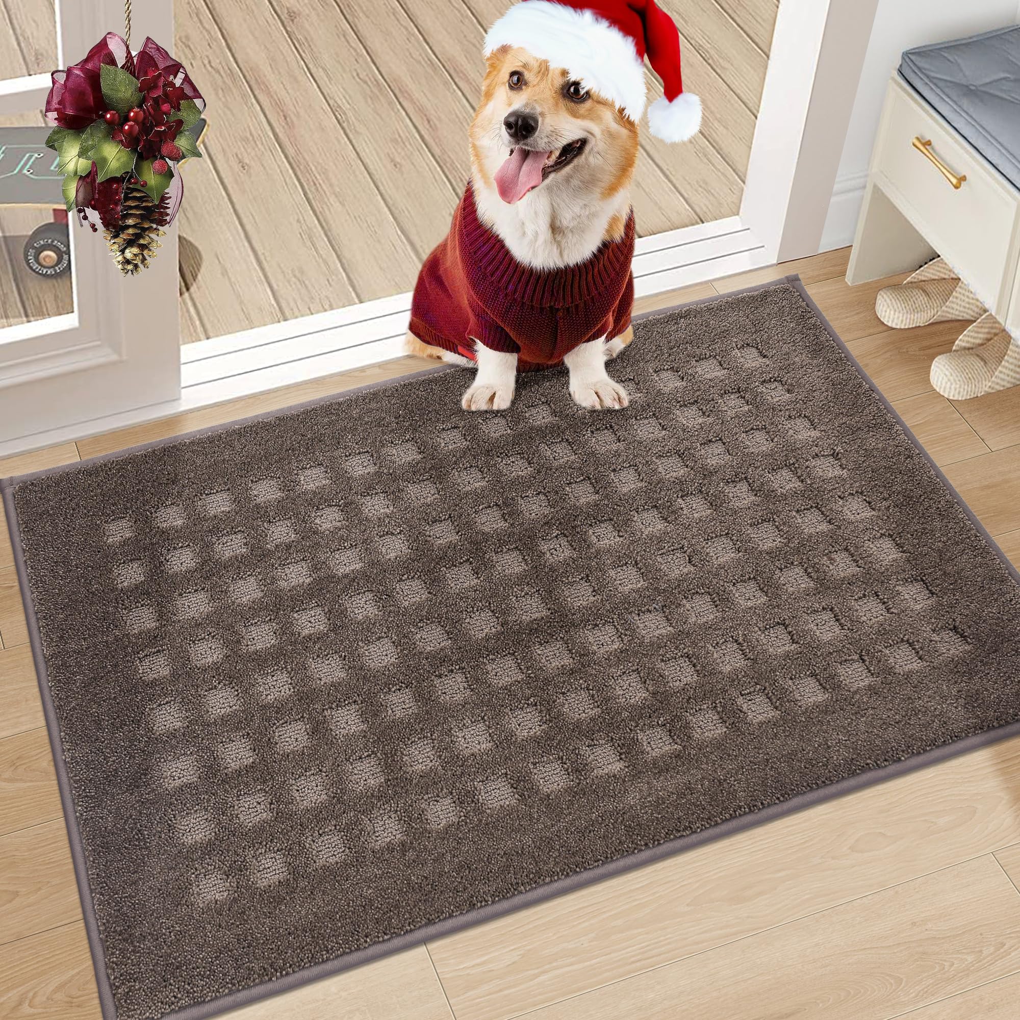 Amazon.com: BEQHAUSE Dog Door Mats for Muddy Paws 20"x32", Absorbent ...