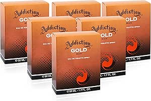 6X Addiction Gold Mens Eau De Toilette Spray 50ml : Amazon.co.uk: Beauty