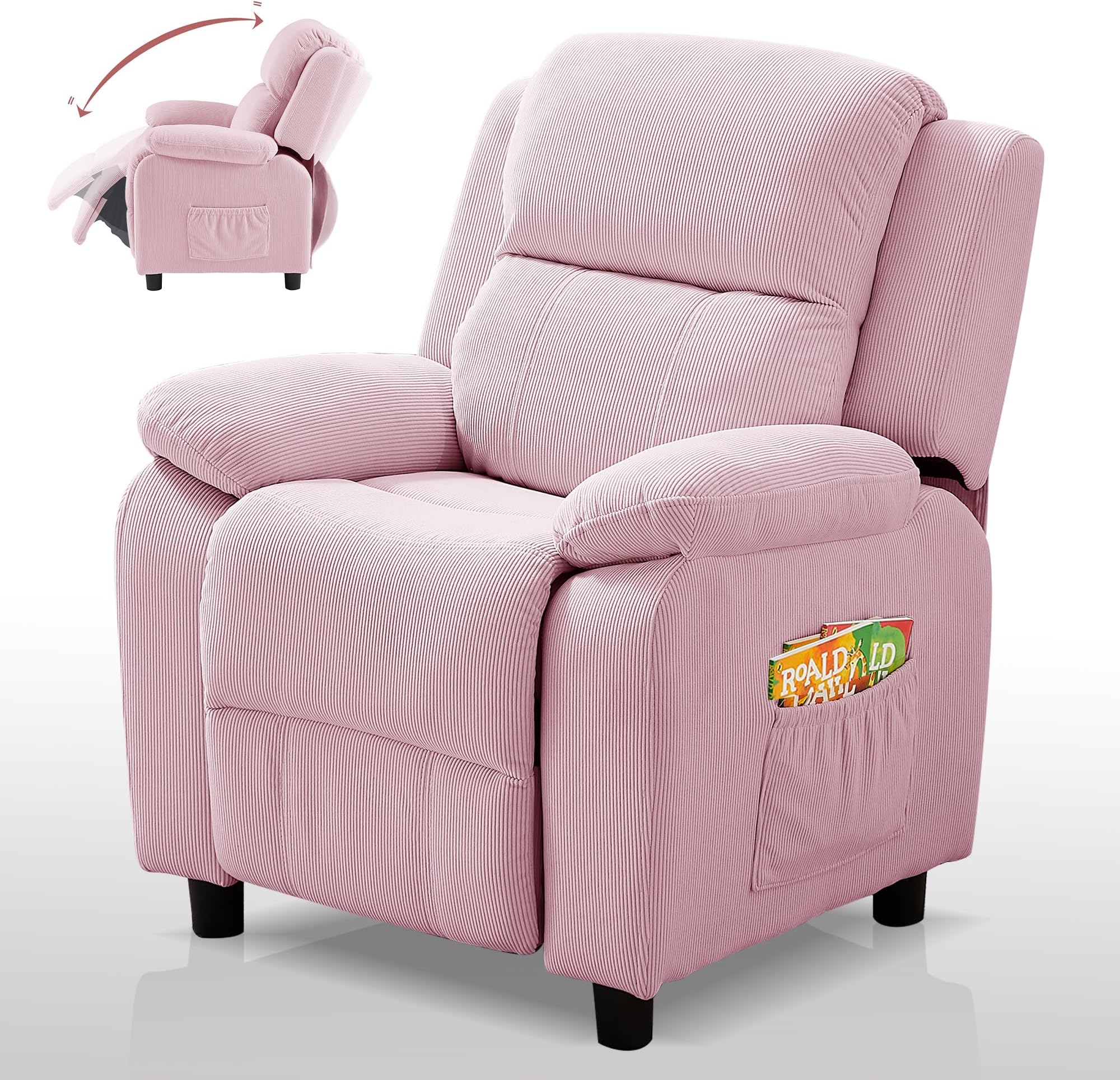 Amazon.com: Ulax furniture Corduroy Kids Recliner Chair, Toddler ...