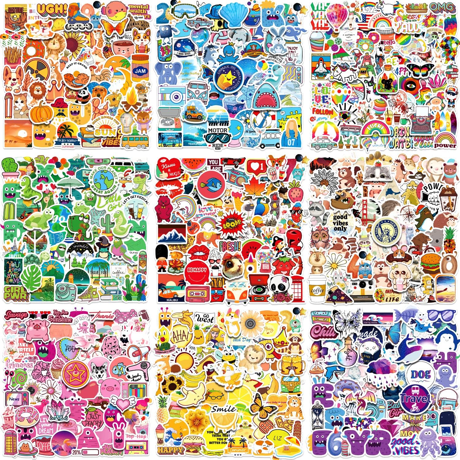600 Stücke Aufkleber Sticker Set, Aufkleber Auto, Wasserdicht Vinyl ...