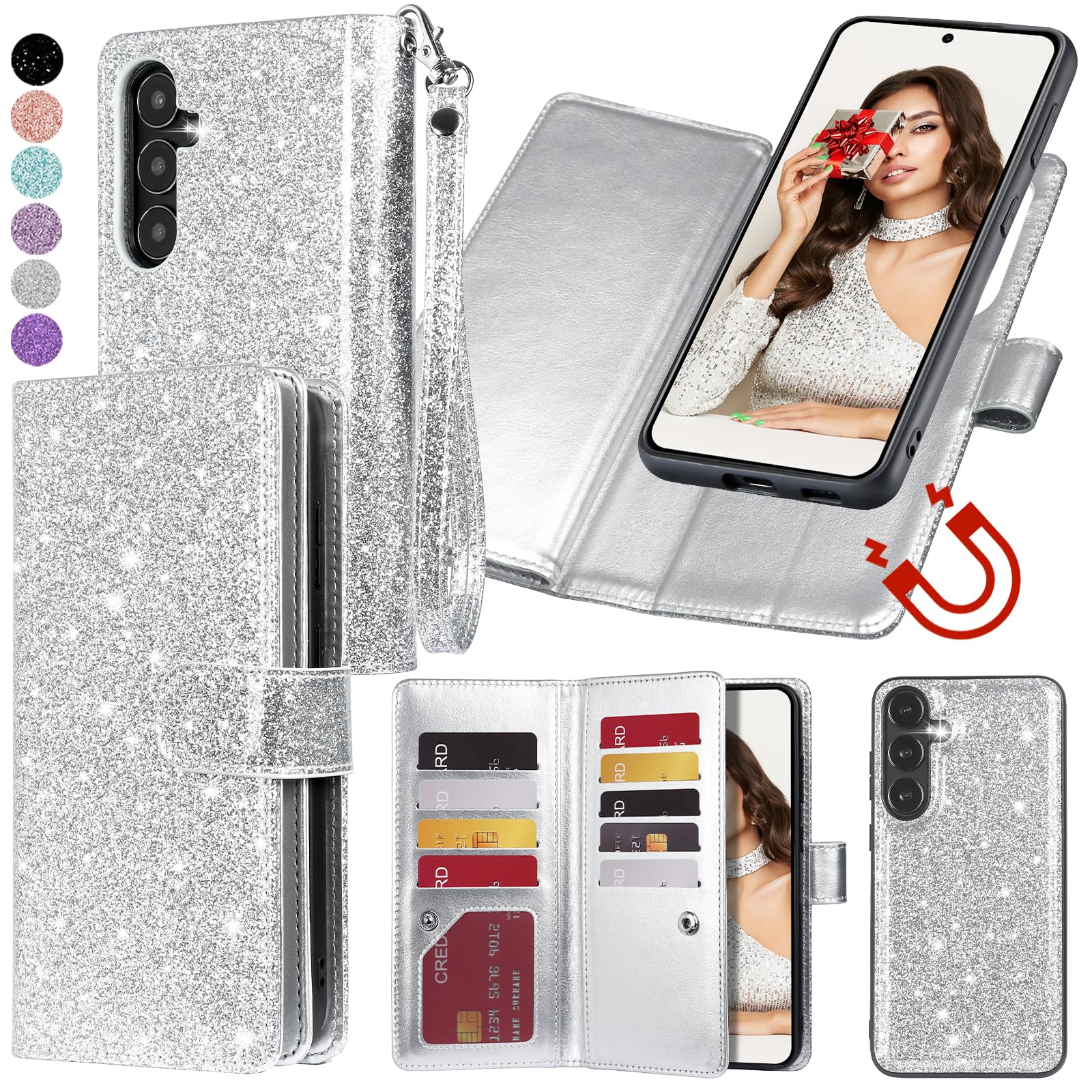 Amazon.com: Varikke Compatible with Samsung Galaxy A15 5G Phone Case Wallet, Detachable Magnetic ...