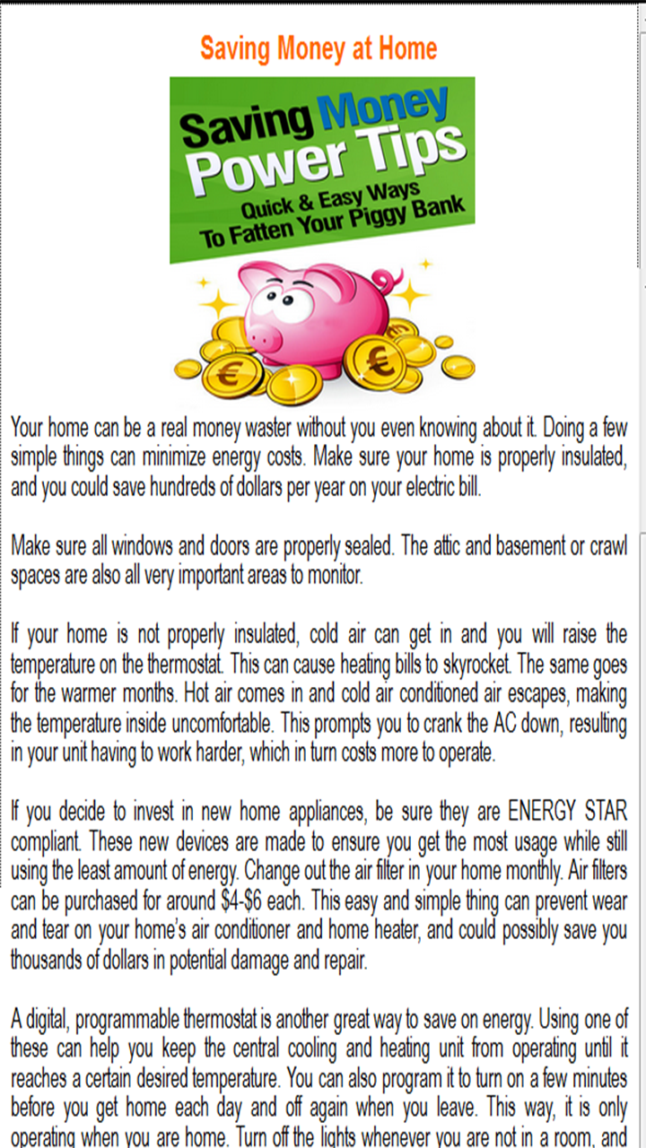 Super Saving Money Tips - Discover Quick and Easy Ways To Fatten Your ...