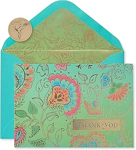 Papyrus Bohemian Thank You Boxed Blank Note Cards, 12-Count : Amazon ...