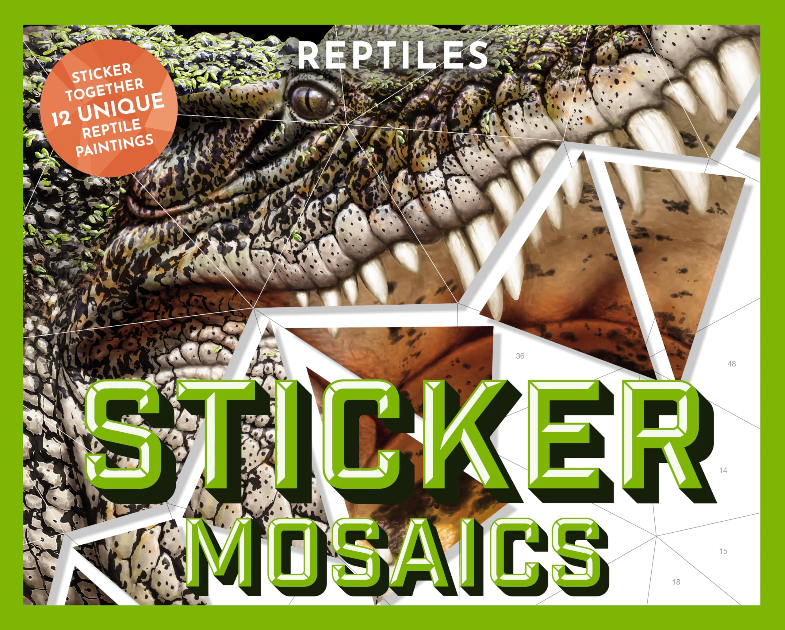 Sticker Mosaics: Reptiles: Sticker Together 12 Unique Reptilian Designs ...