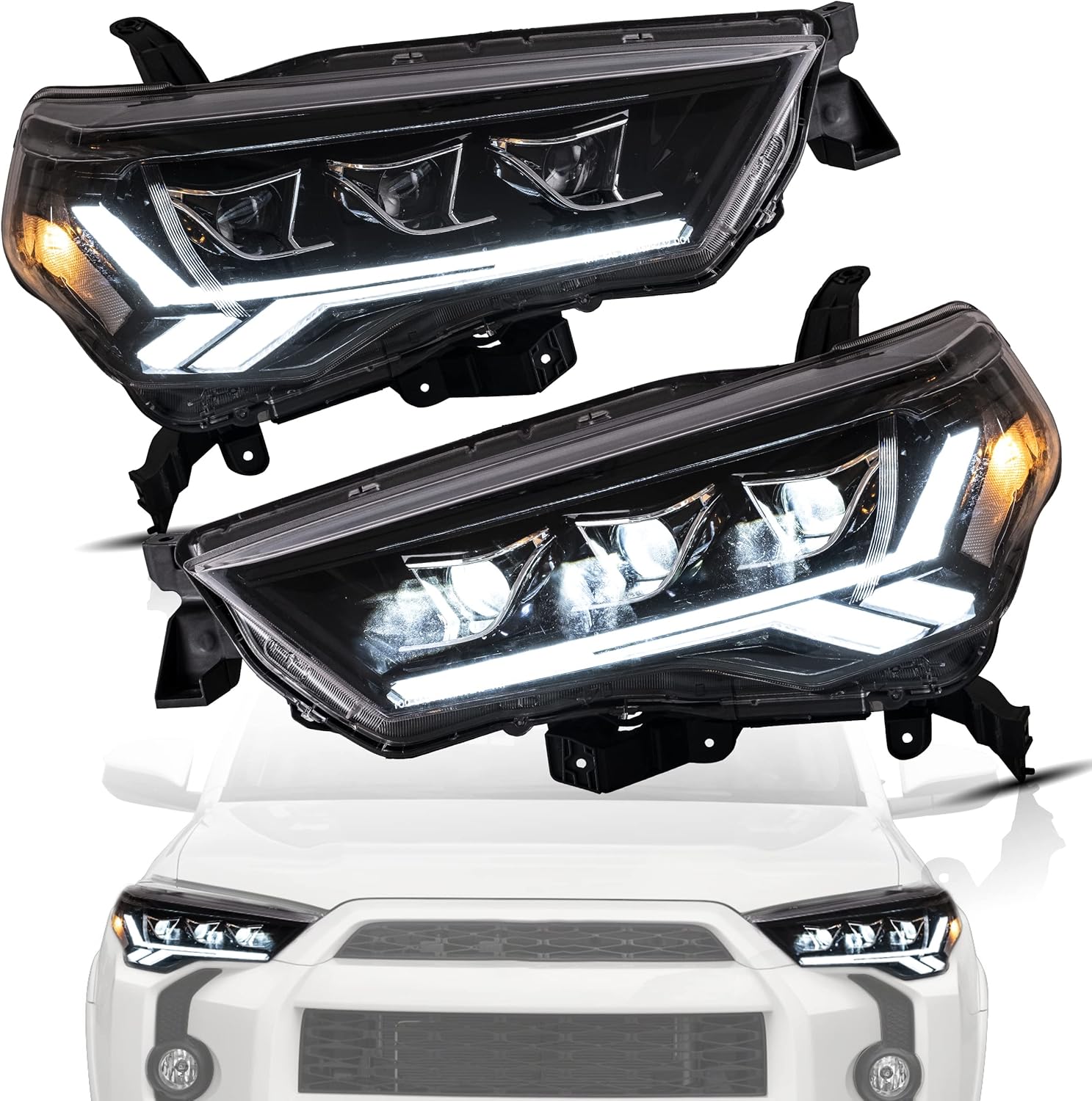 Amazon.com: VLAND LED Headlights Fit for 4Runner 2014-2021, with ...
