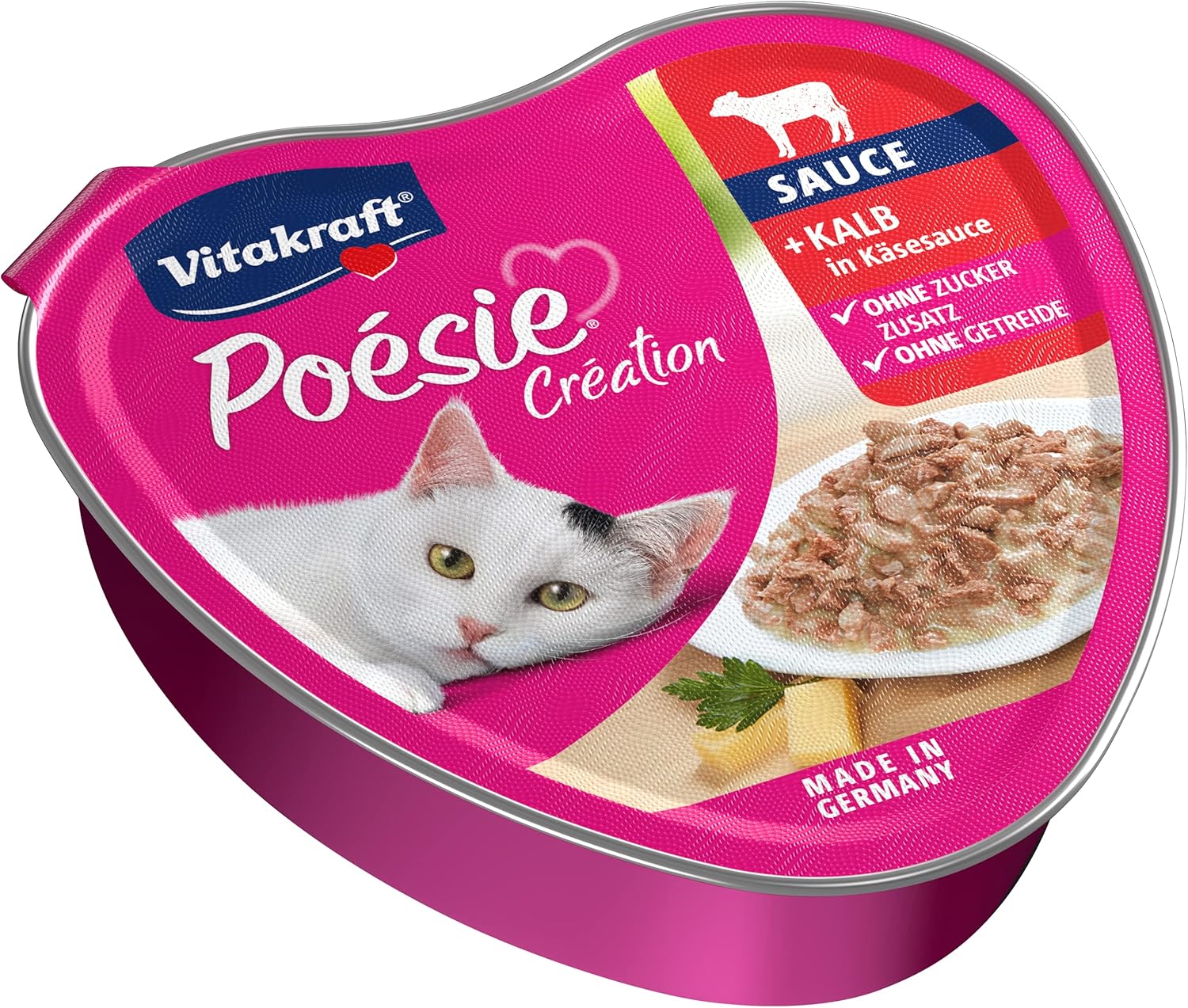 Vitakraft Nassfutter Katze Poesie Creation,Kalb in Käsesauce, 1x 85g ...
