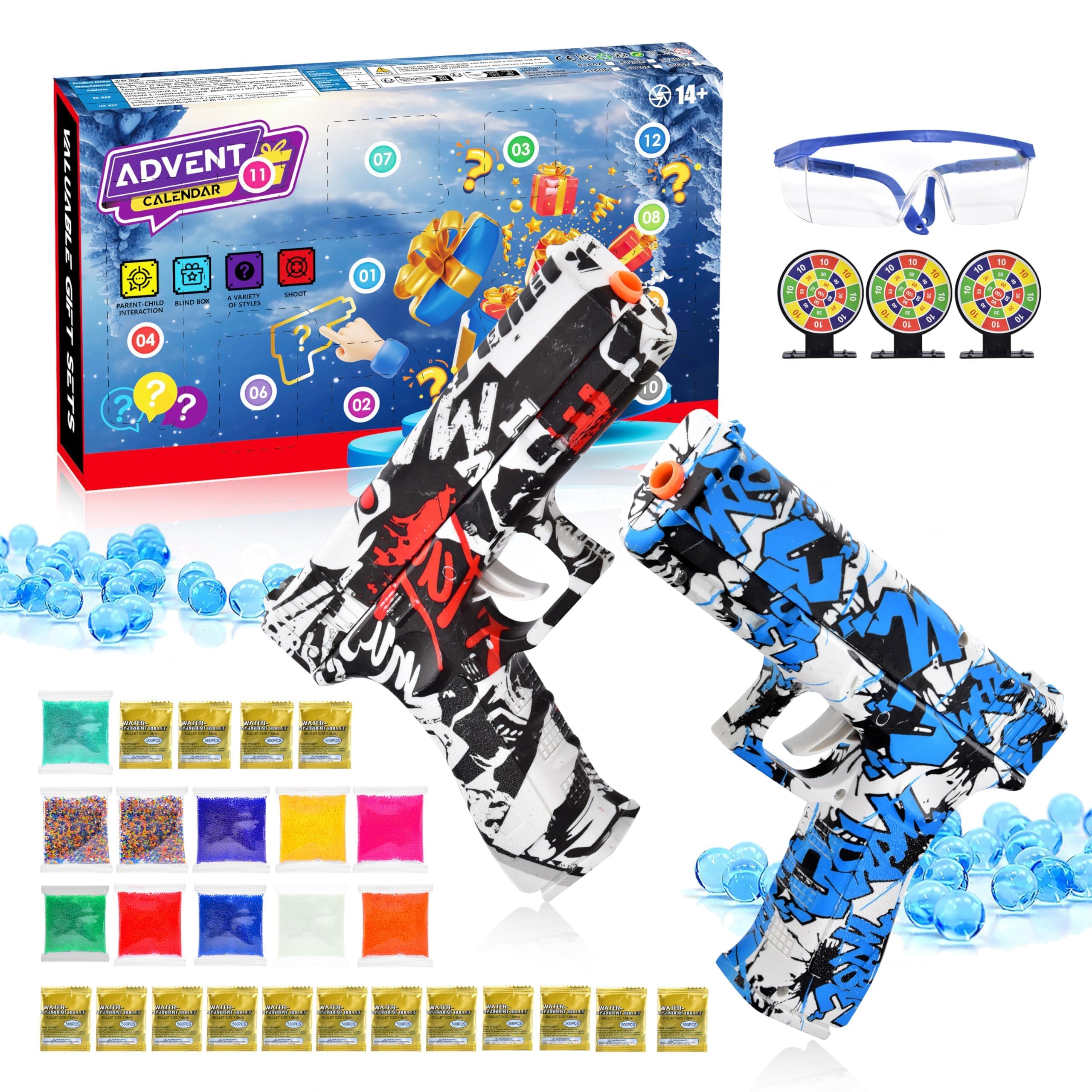 Amazon.com: 2 PCS Gel Ball Blaster Splat Orby Gun, Gel Gun Blasters Gun ...