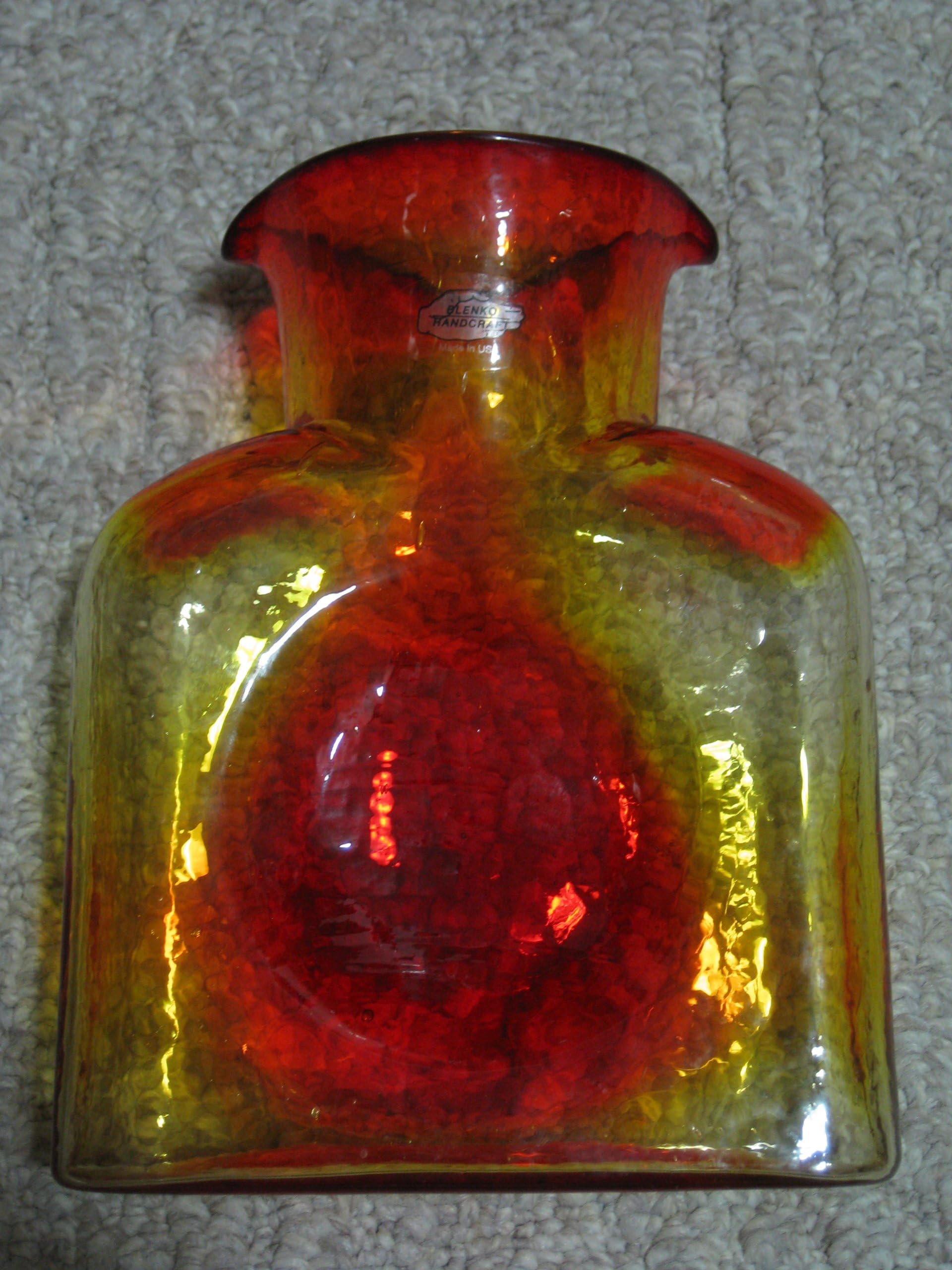 Amazon.com: Blenko Art Glass Water Carafe Bottle Vase Crystal Clear ...