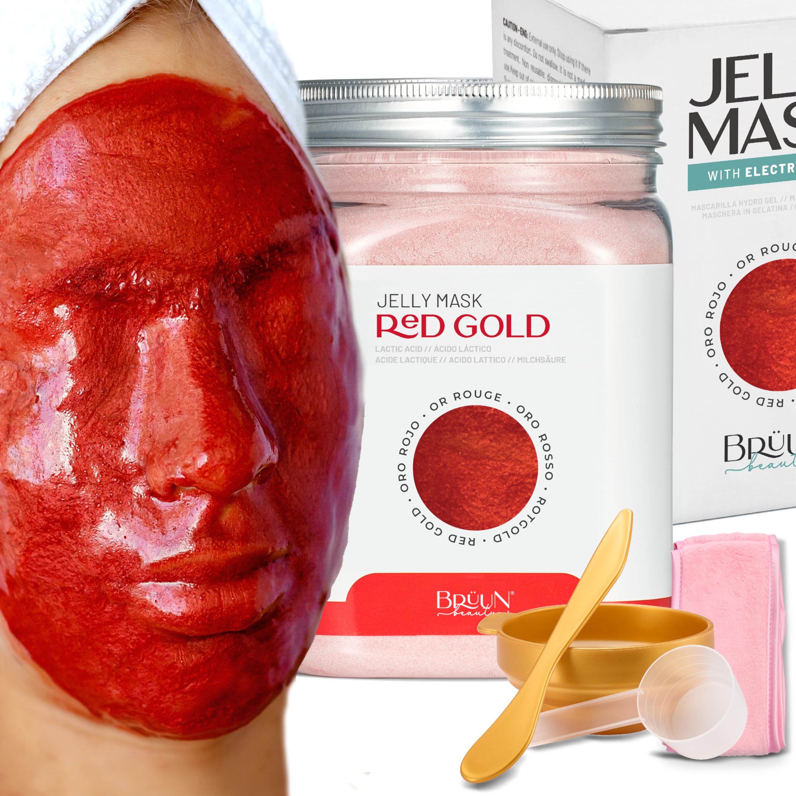 Amazon.com : BRÜUN Jelly Mask Jar Red Gold Lactic AC AHA Peel-Off Face ...