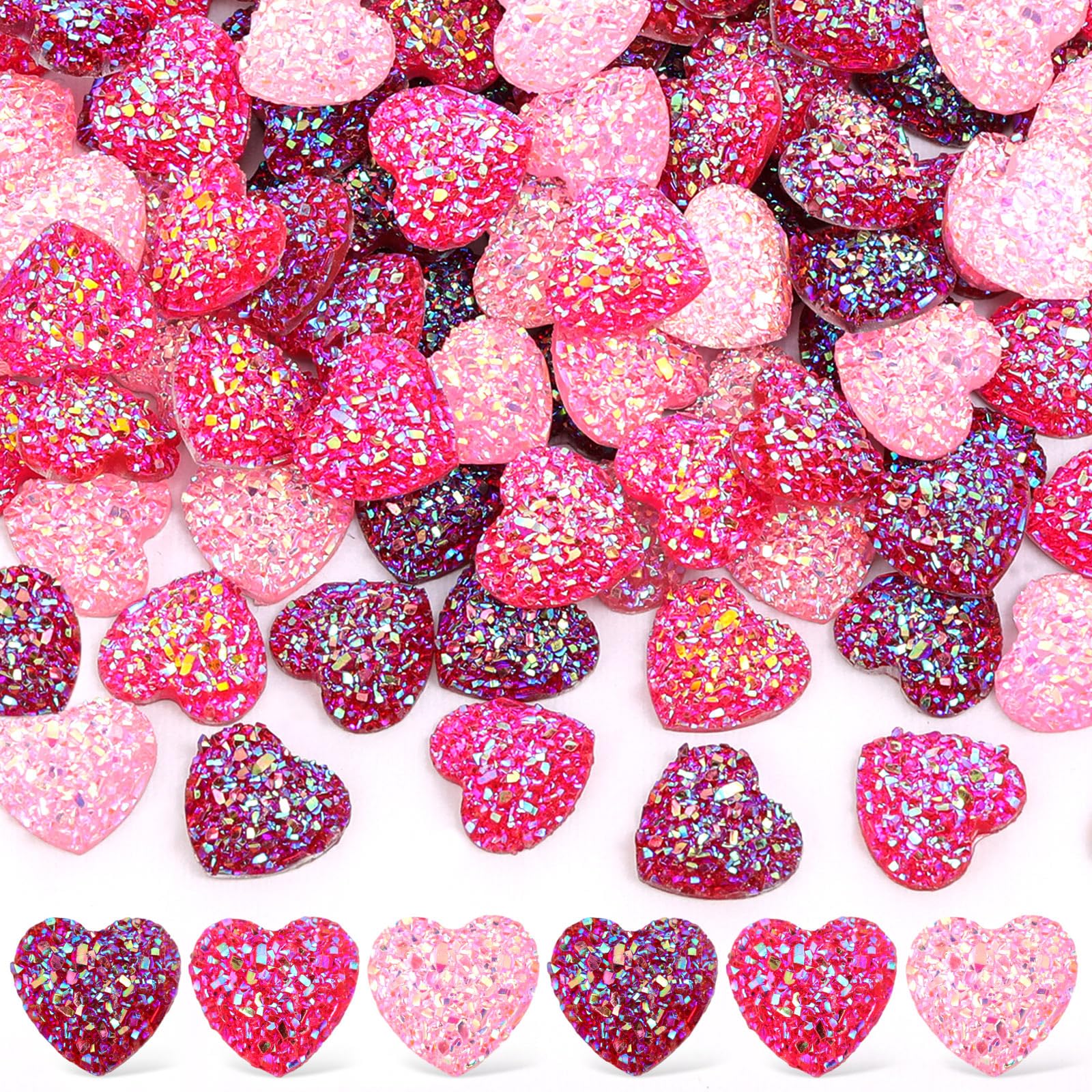 Amazon.com: Zeyune 300 Pcs Heart Buttons Valentine Red Pink Heart ...