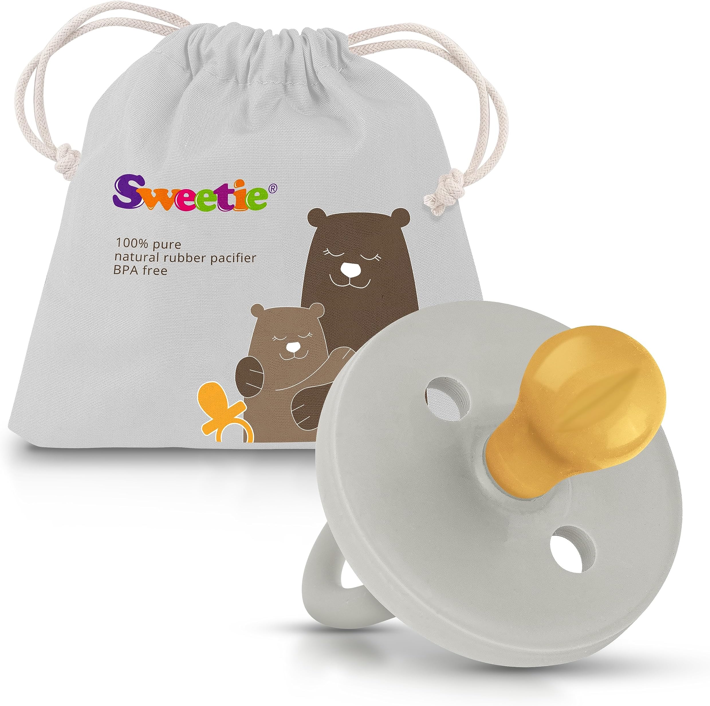 Amazon.com : Sweetie Rubber Pacifier Natural Rubber Pacifier Rounded 2 ...